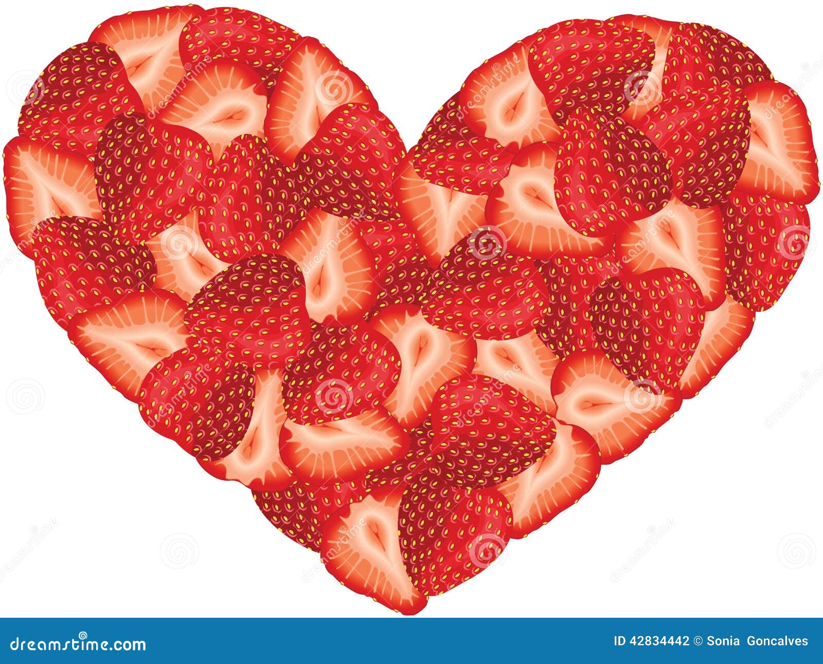 Strawberry Heart Shaped stock vector. Illustration of graphic - 42834442