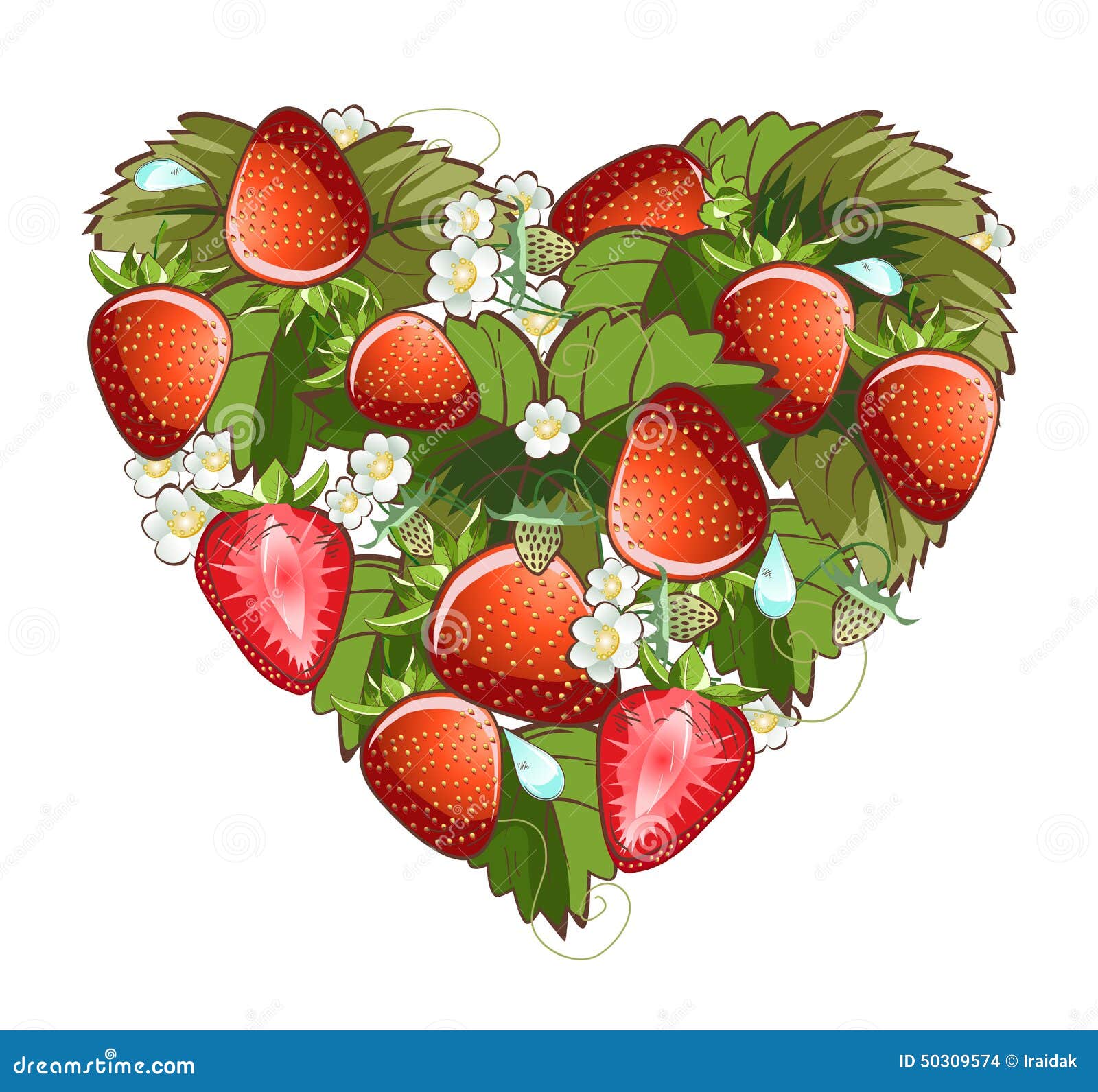 Strawberry heart stock vector. Illustration of sweet - 50309574