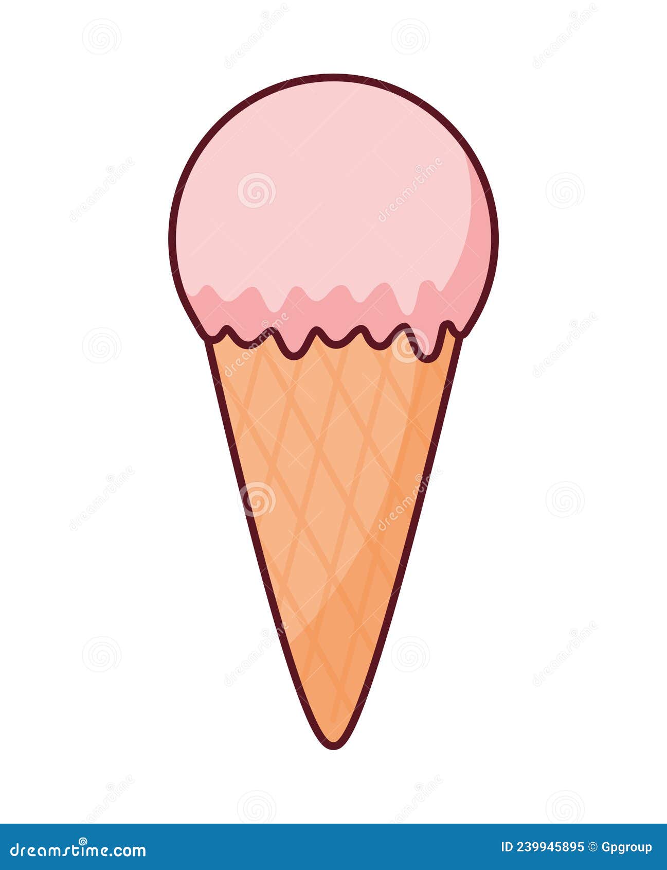 Strawberry Ice Cream Stock Vector Illustration Of Delicious 239945895