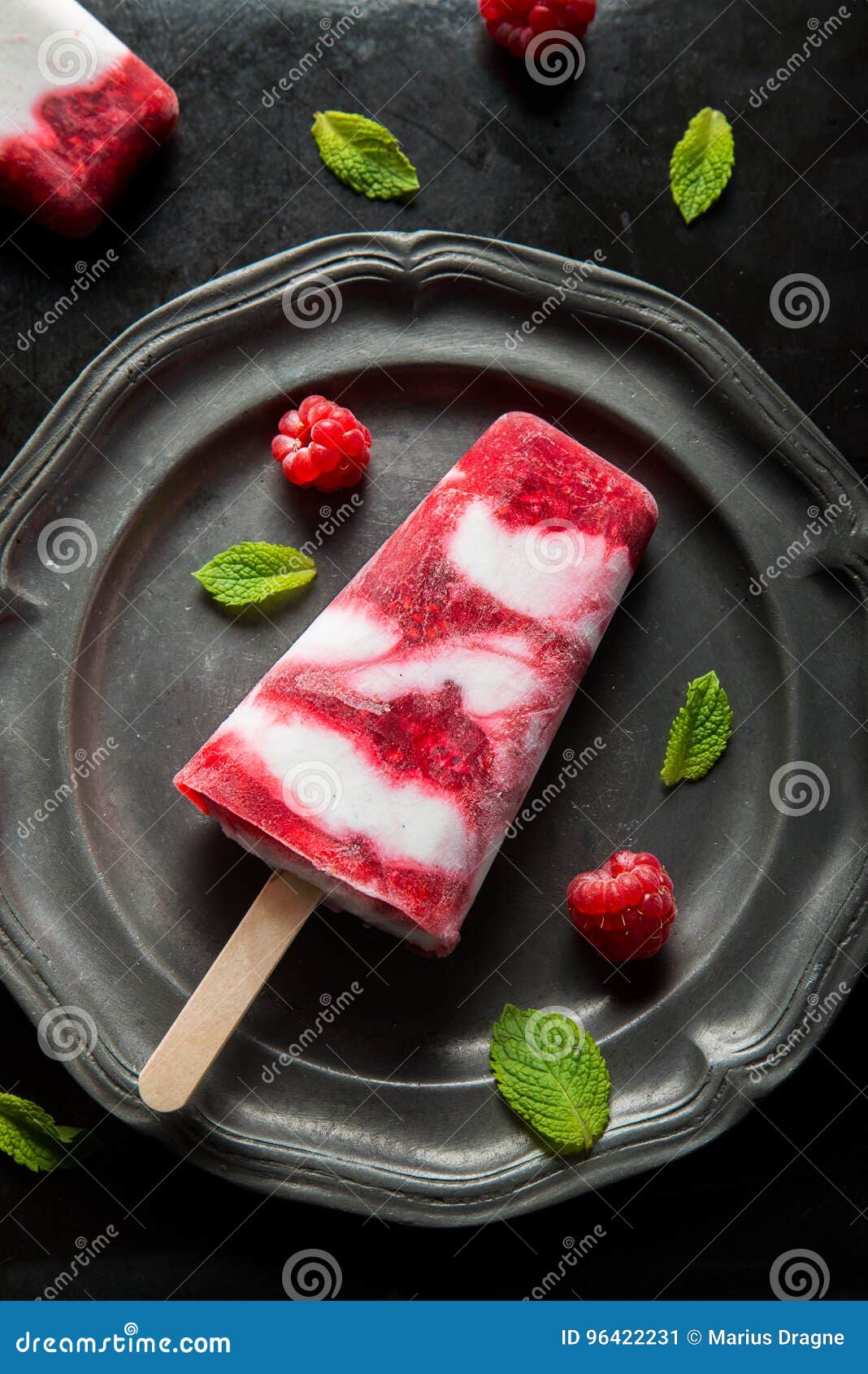 Strawberry Ice Cream on Stick Stock Image - Image of musli, frozen ...