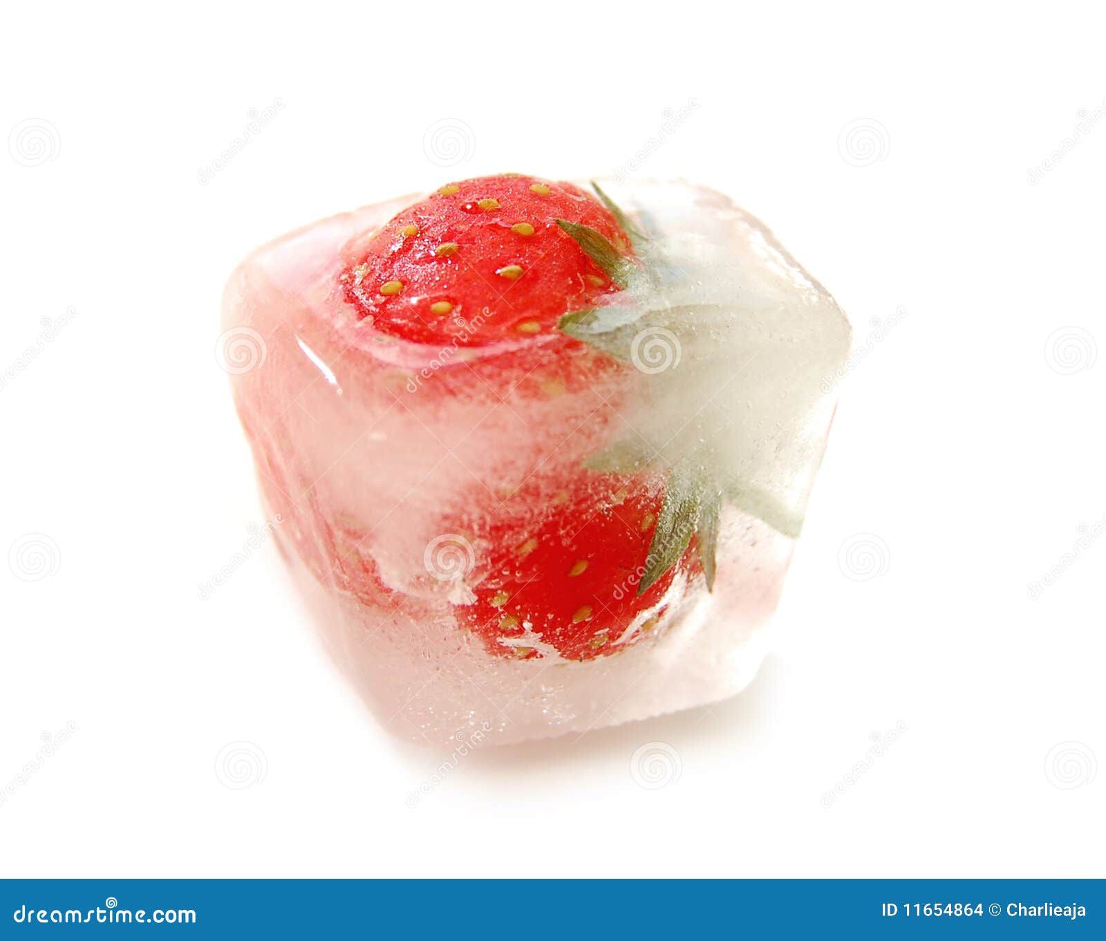 Strawberry ice cube stock photo. Image of fresh, white - 11654864