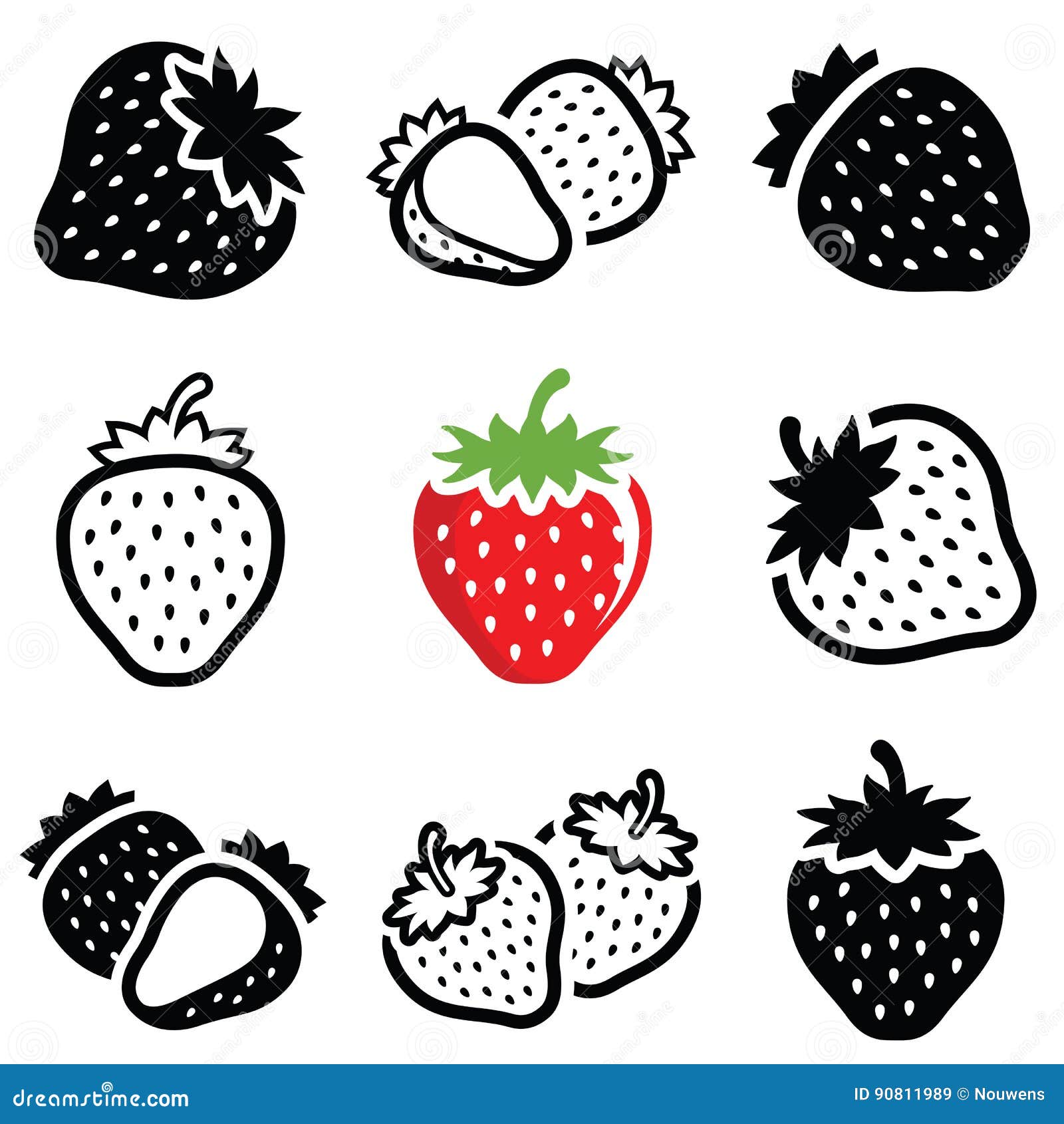 Strawberry Vector Black And White