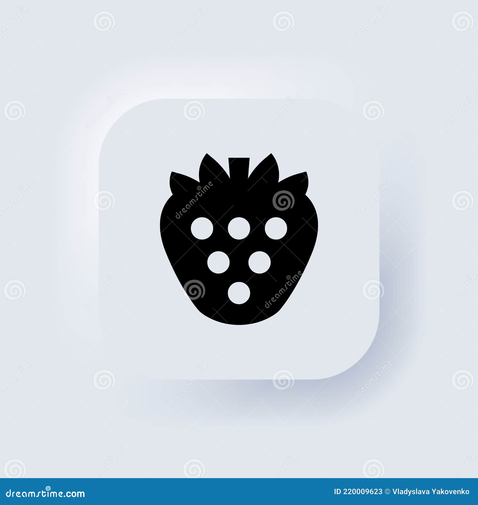 Strawberry Icon. Fruit Icon. Neumorphic UI UX White User Interface Web ...
