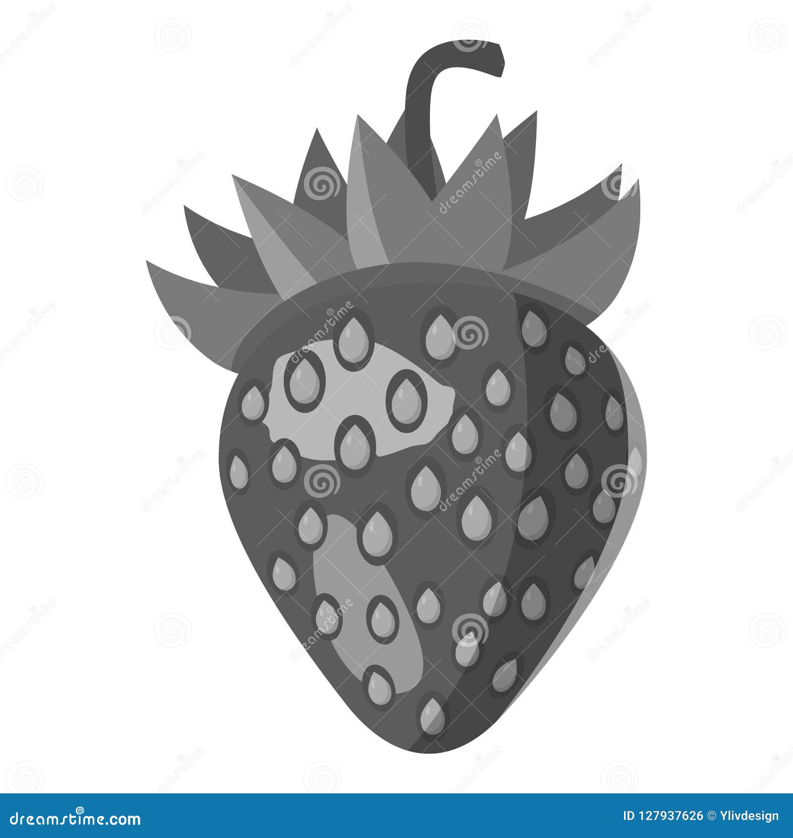 Strawberry Icon, Gray Monochrome Style Stock Illustration ...