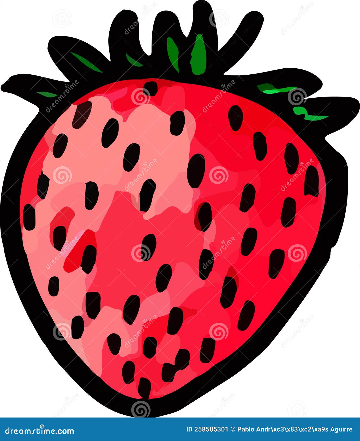 Strawberry Icon Isolated on White. Stock Vector - Illustration of leaf ...