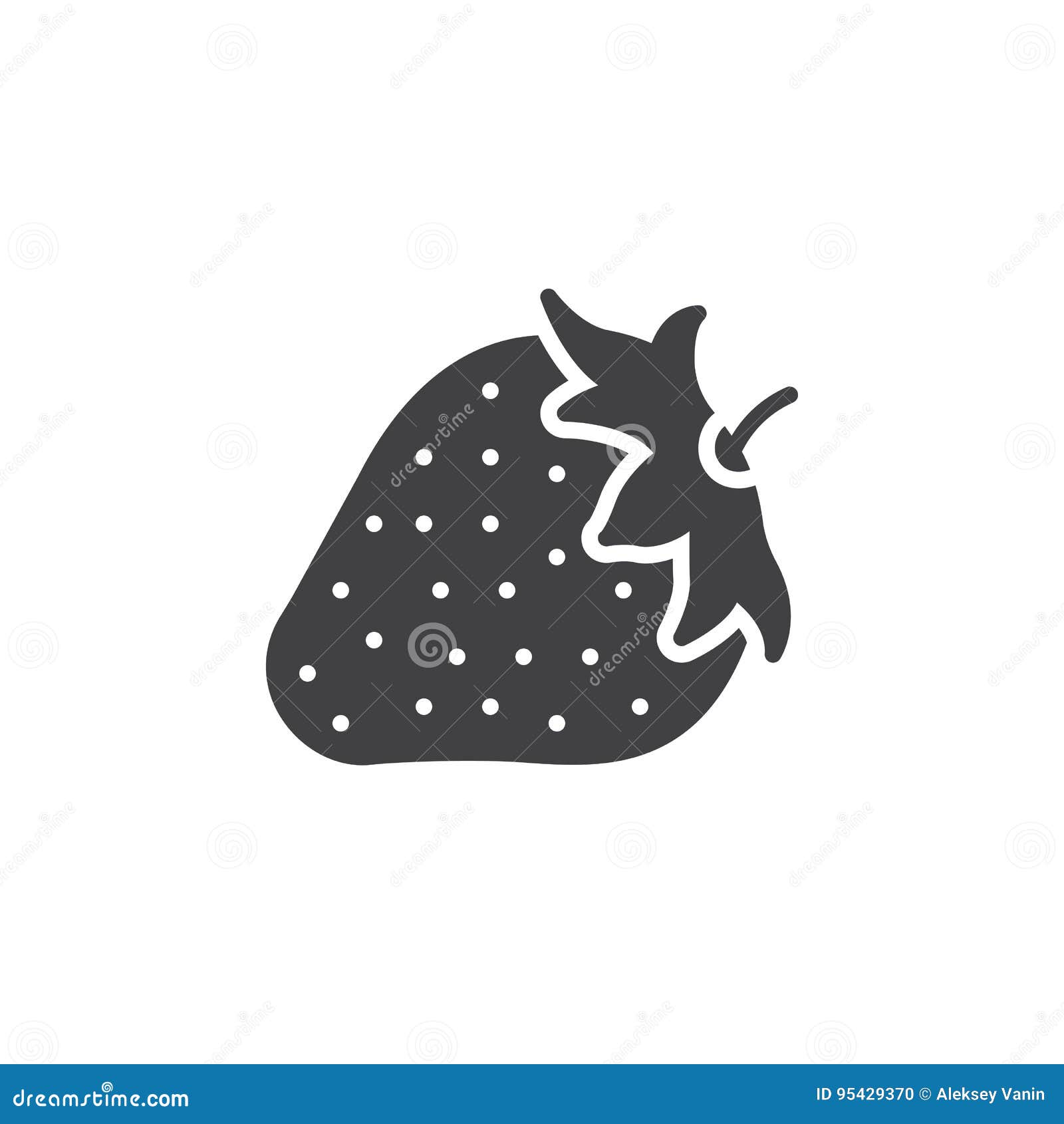 Strawberry Icon Vector, Filled Flat Sign, Solid Pictogram Isolated on ...