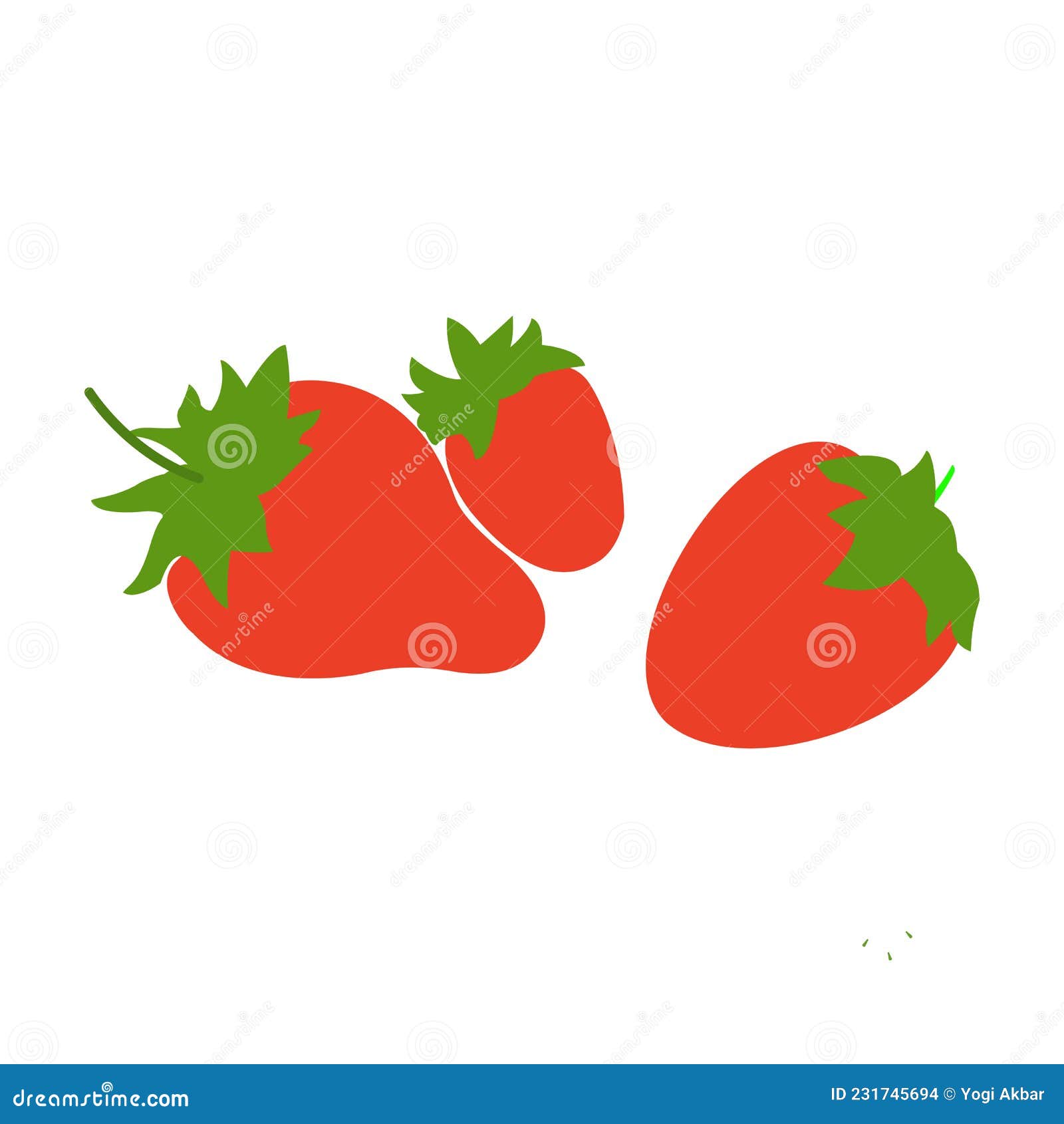 Strawberry Icons for a Healthy Lifestyle, Fruit Vector Image, Flat ...