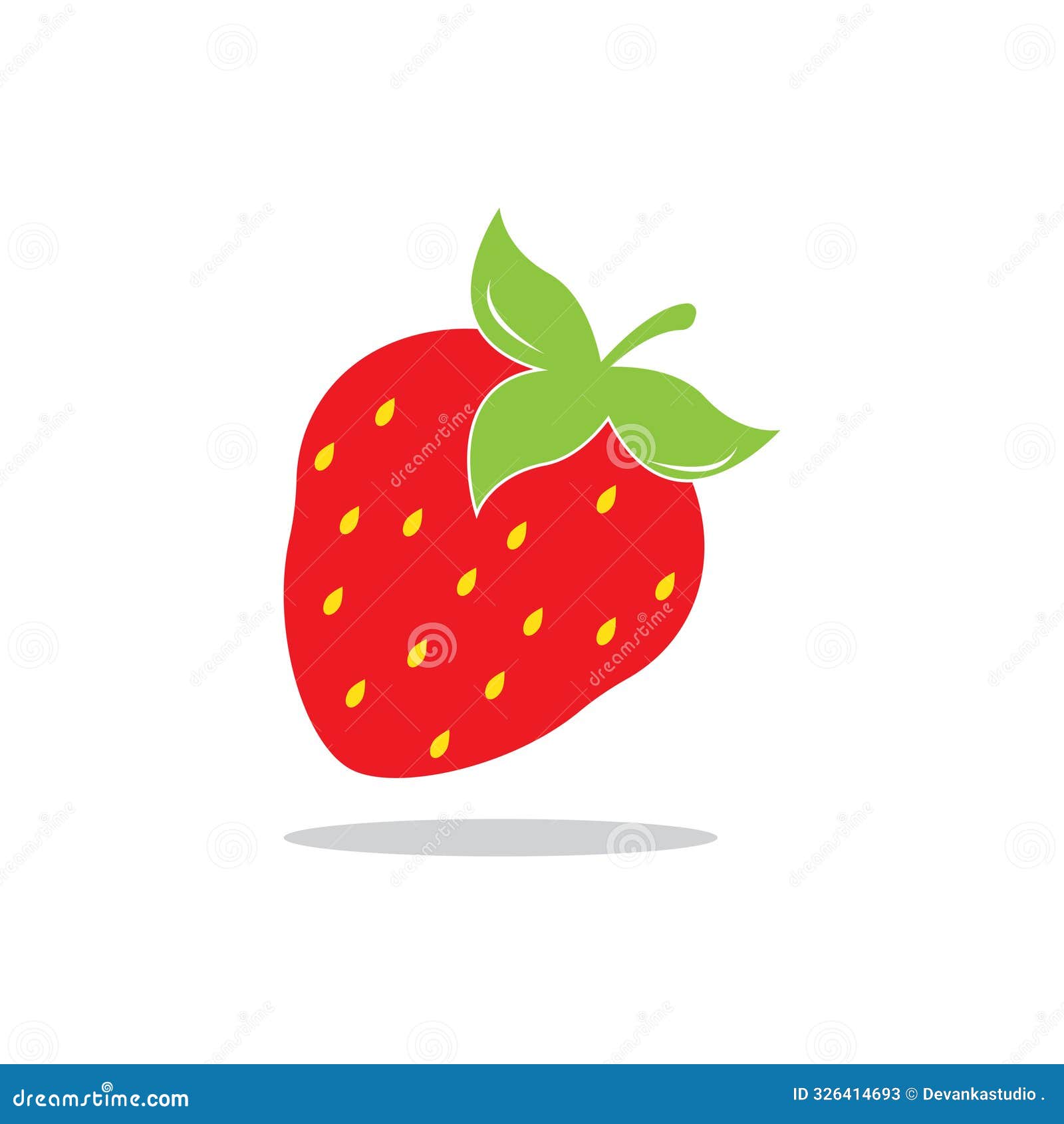 Strawberry Illustration Flat Design Stock Vector - Illustration of ...