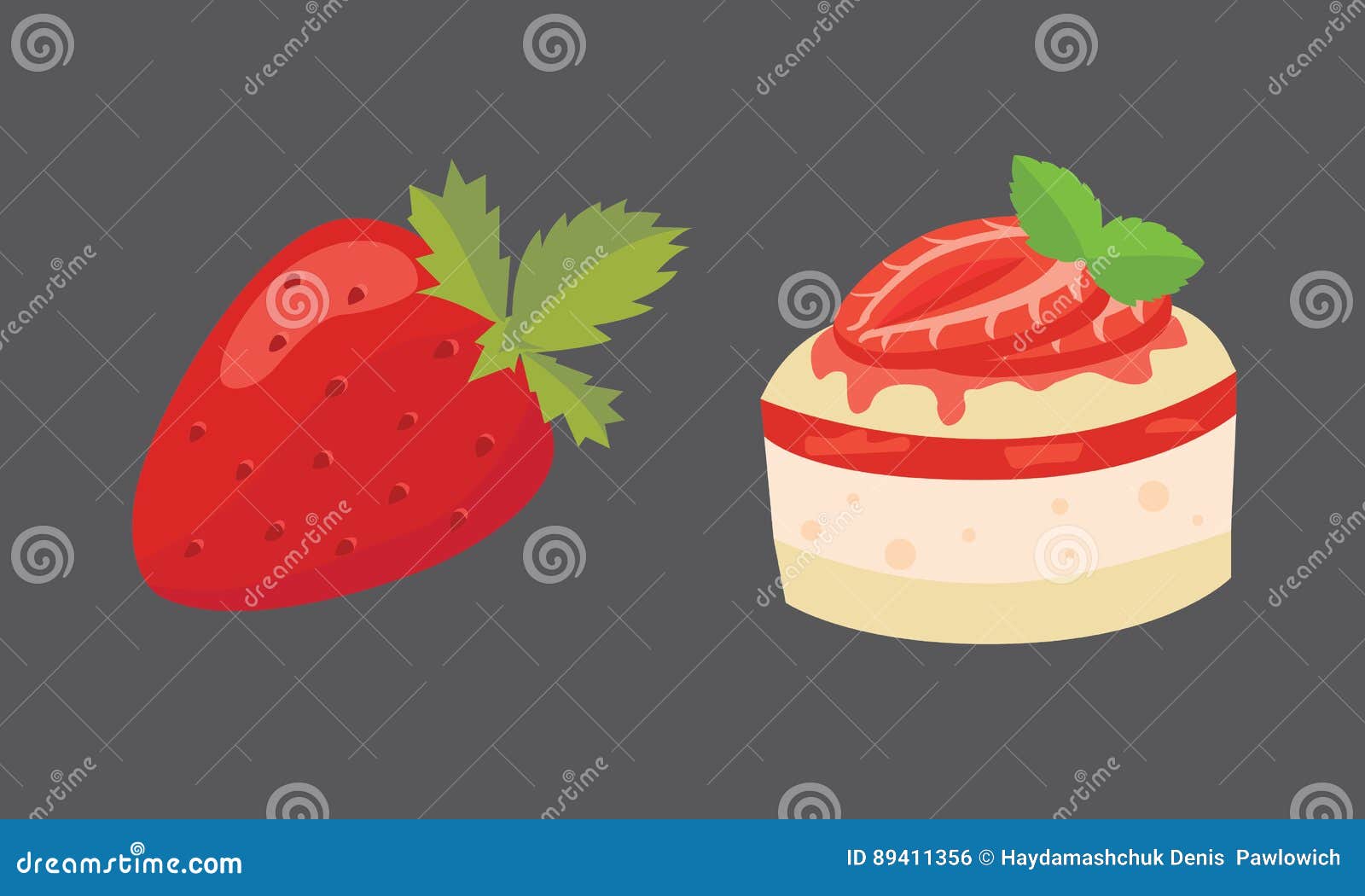 Strawberry Isolated Vector Illustration Set Stock Vector - Illustration ...