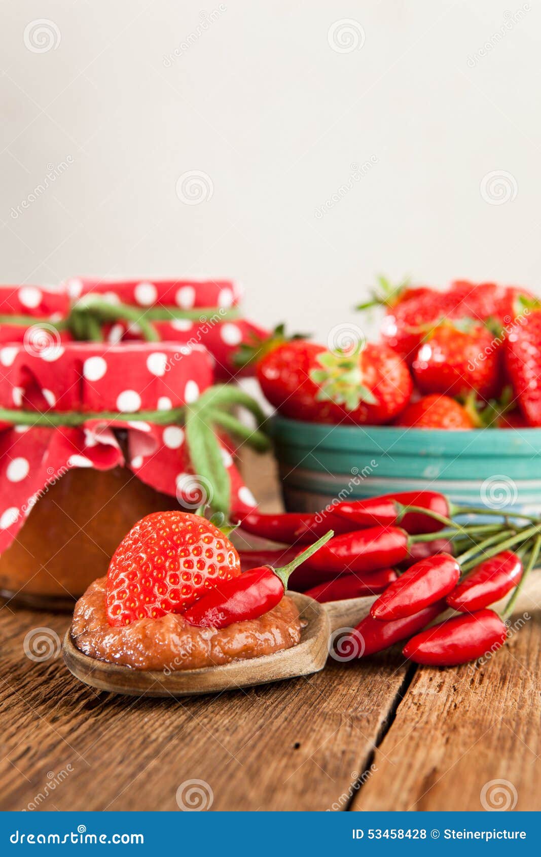 Strawberry jam with chili stock photo. Image of homemade - 53458428