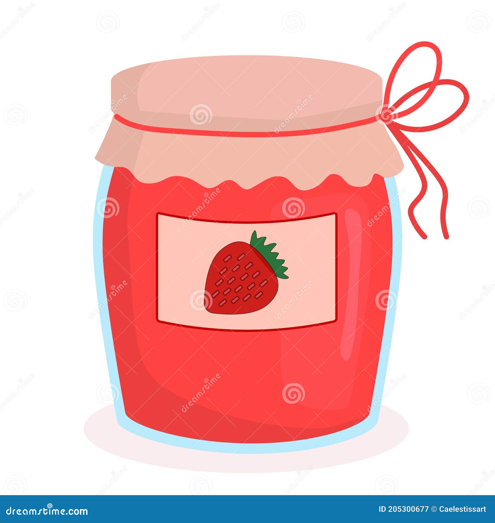 Strawberry Jam Jar Cute Vector Illustration. Vintage Glass Container ... Strawberry Jam Jar Cute Vector Illustration. Vintage Glass Container ...