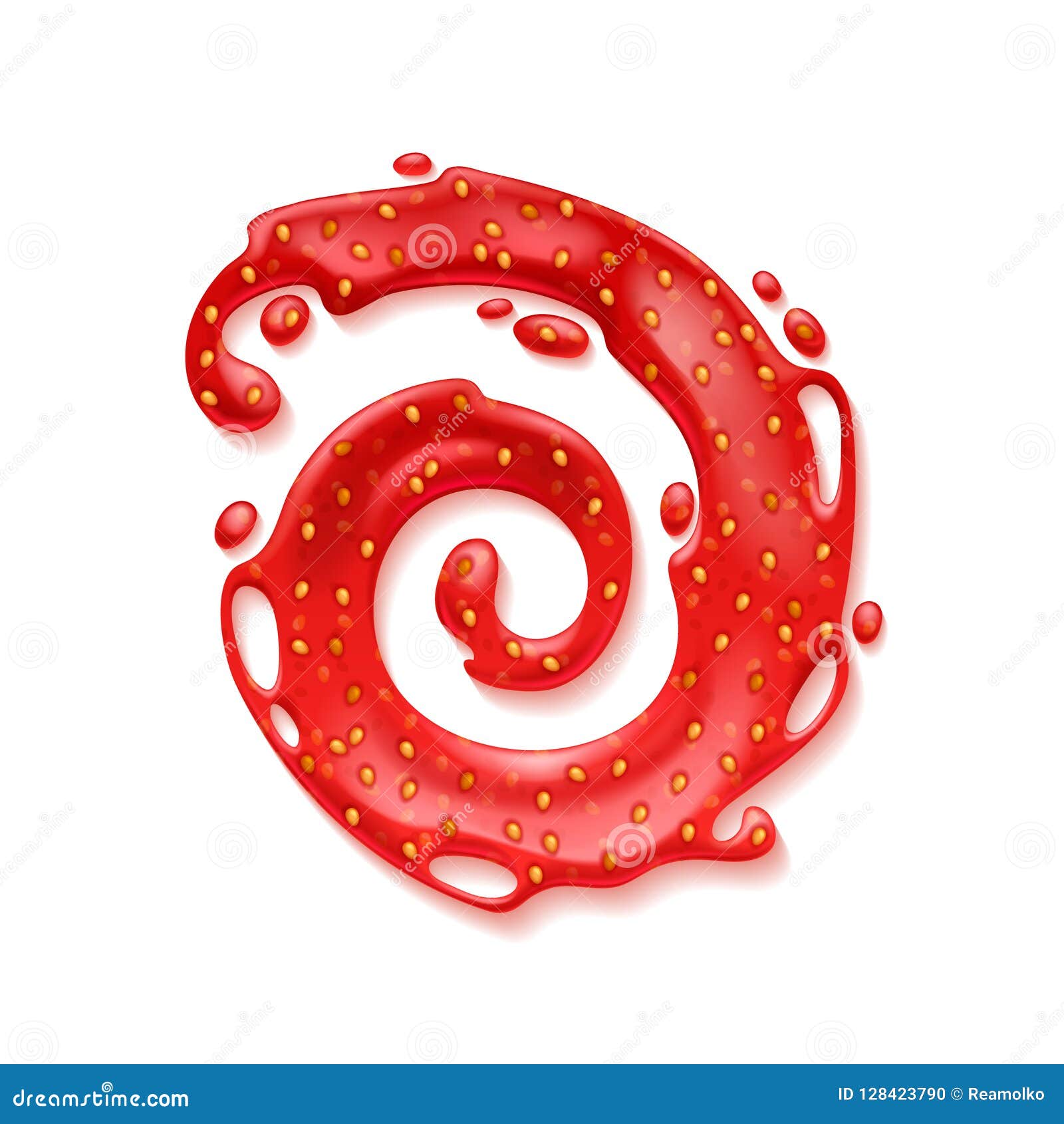 Strawberry Jam Splash - Spiral Form. Stock Vector - Illustration of ...