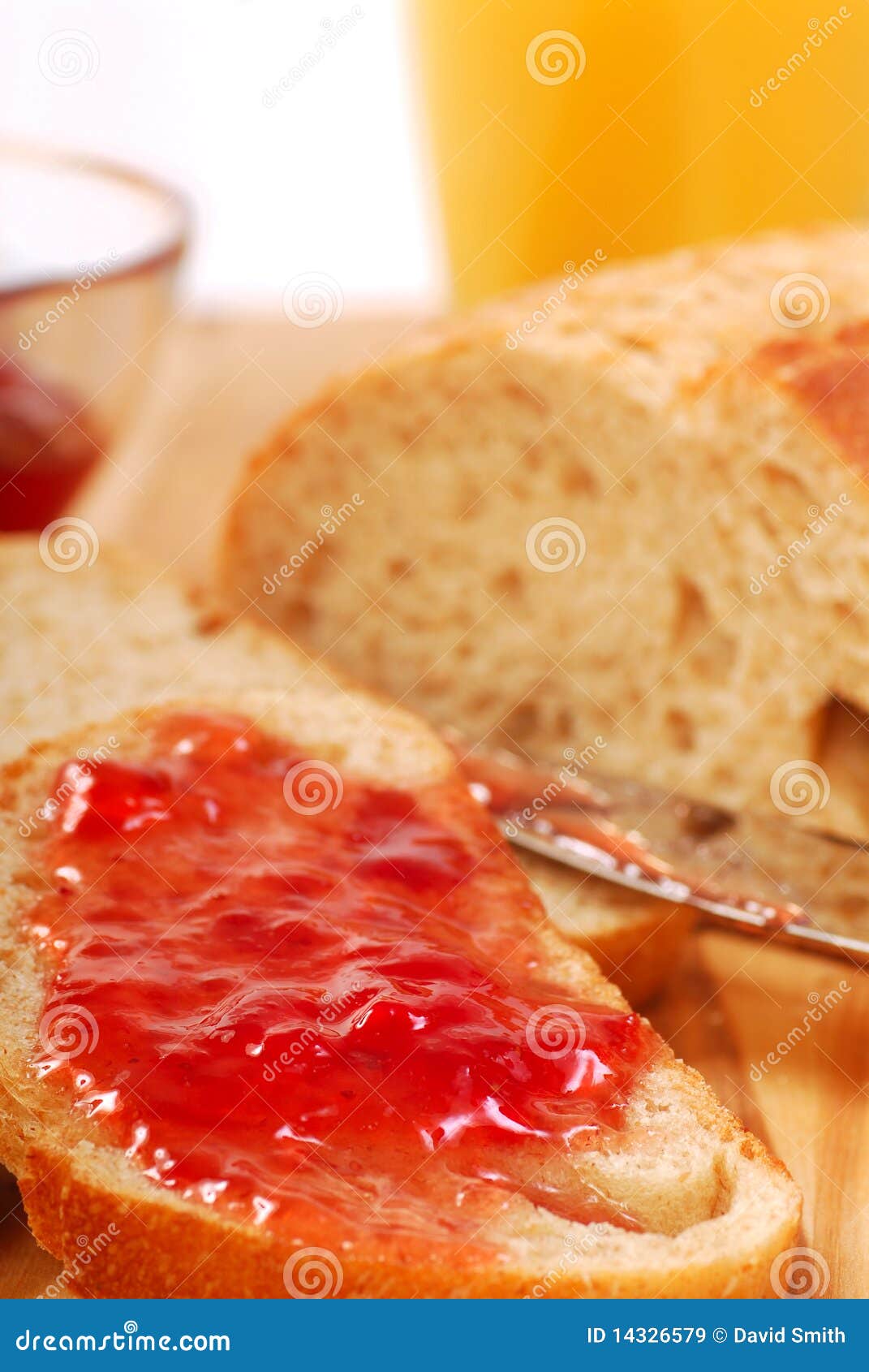 Strawberry Jam Spread on Bread Stock Image - Image of closeup ...