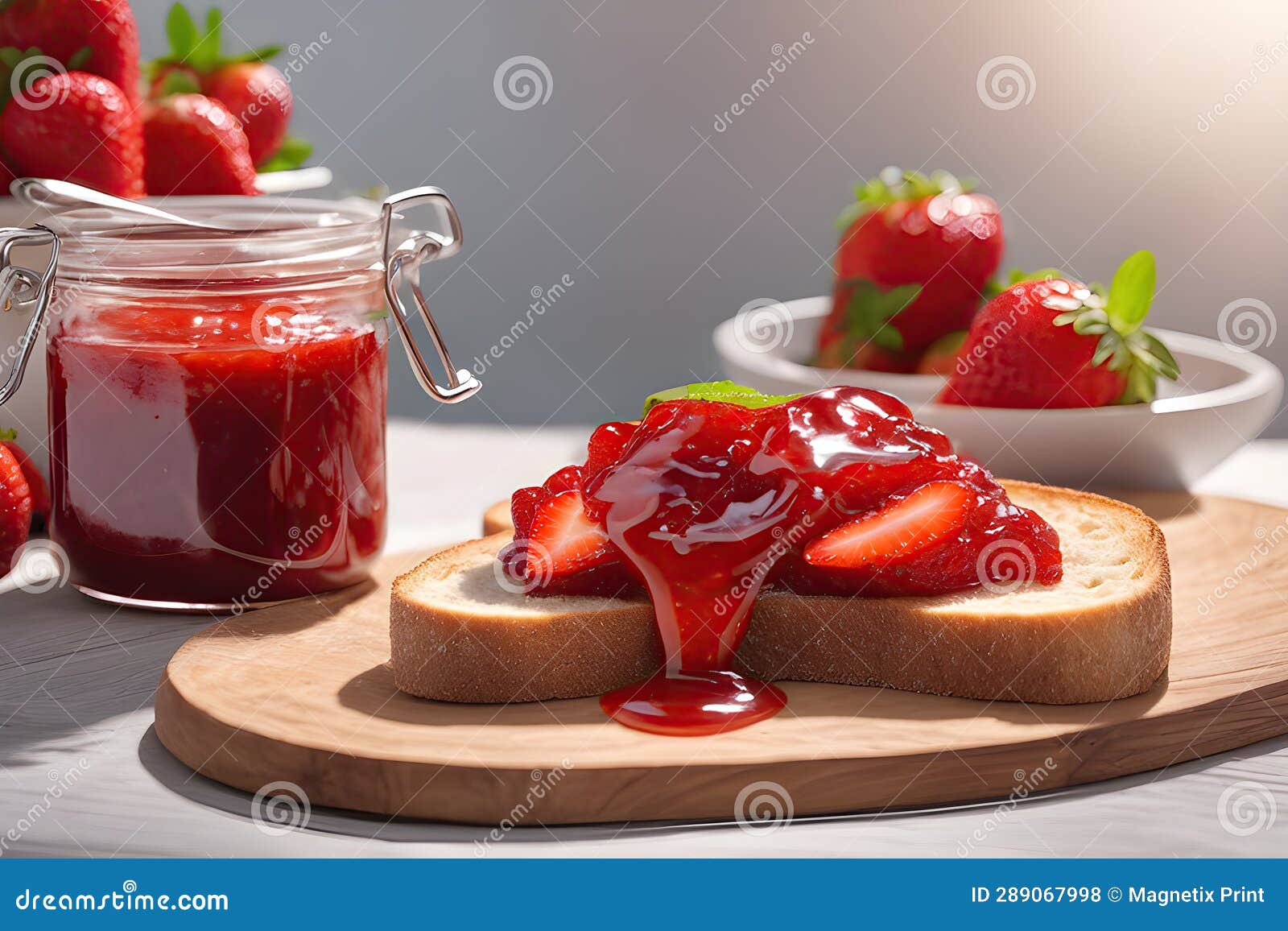 Strawberry Jam Spread on Toast Stock Illustration - Illustration of ...