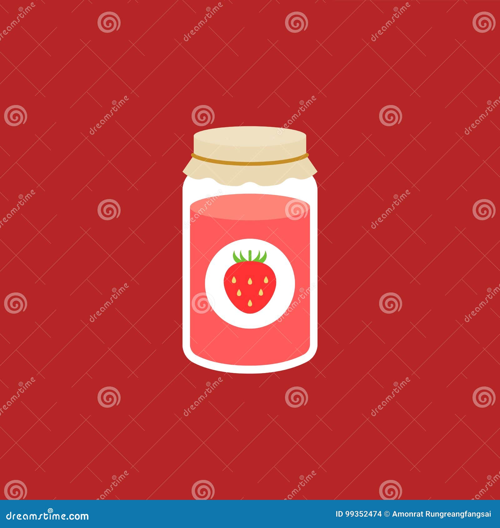 Strawberry jam stock vector. Illustration of food, icon - 99352474