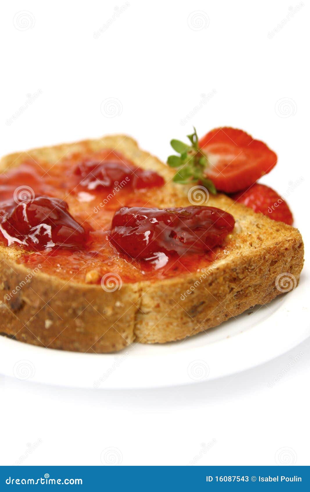 Strawberry jam on toast stock image. Image of breakfast - 16087543