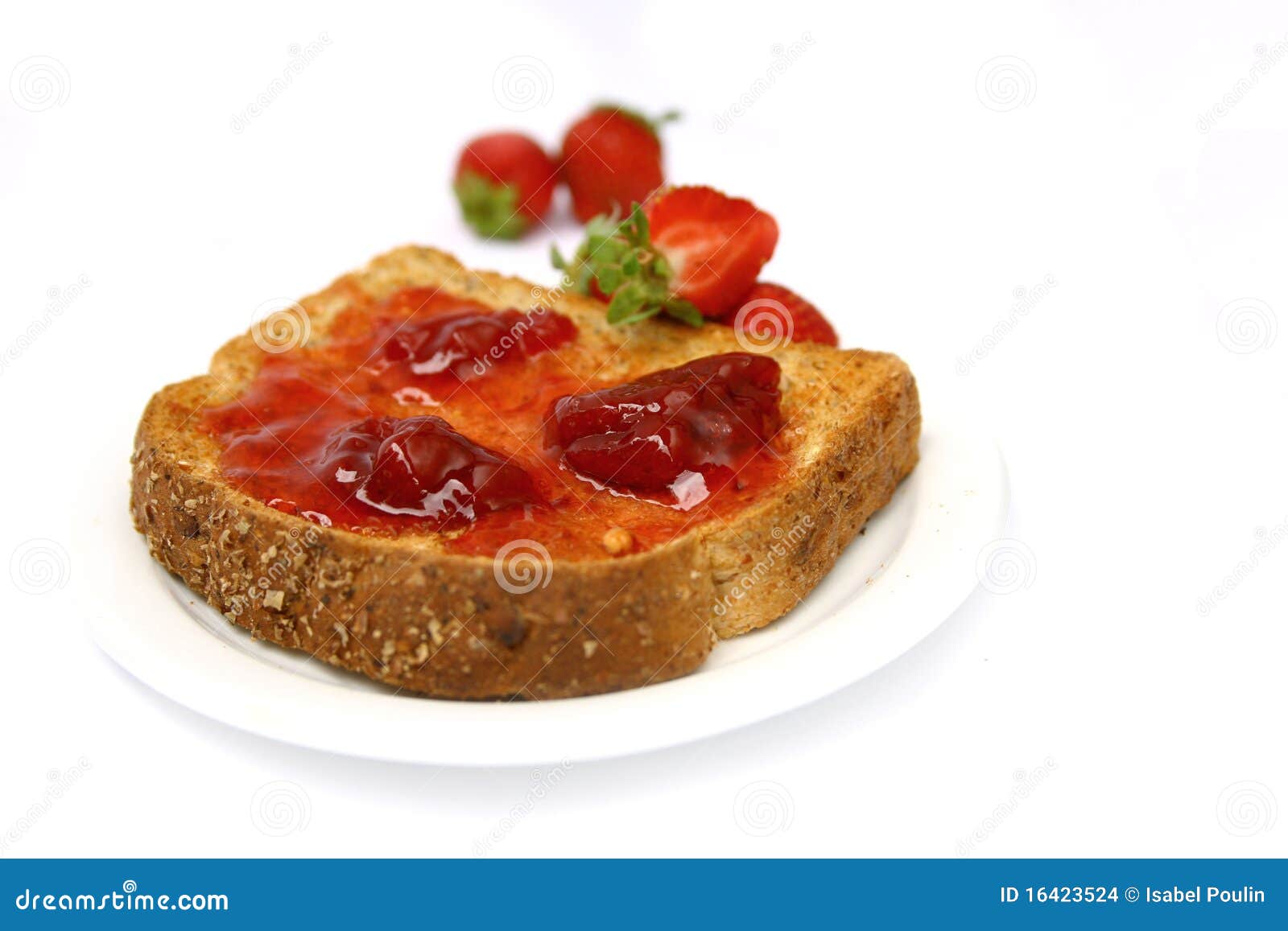 Strawberry jam on toast stock photo. Image of strawberry - 16423524