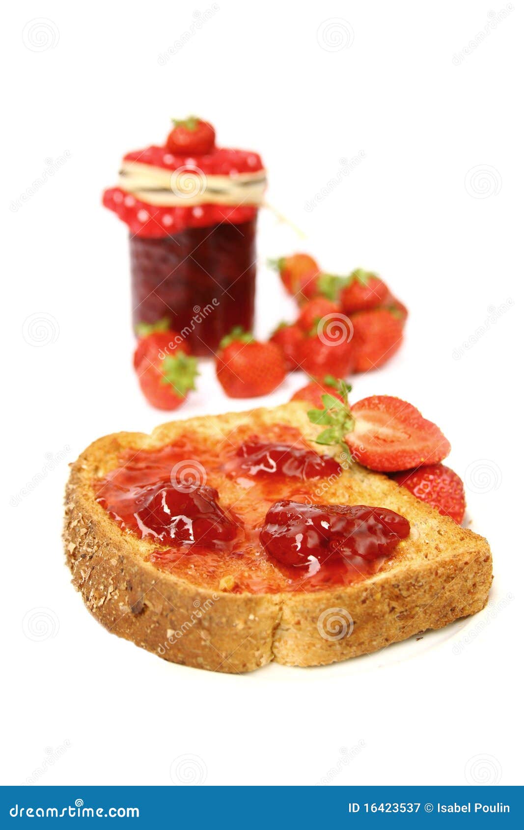 Strawberry jam on toast stock image. Image of sweet, fruit - 16423537