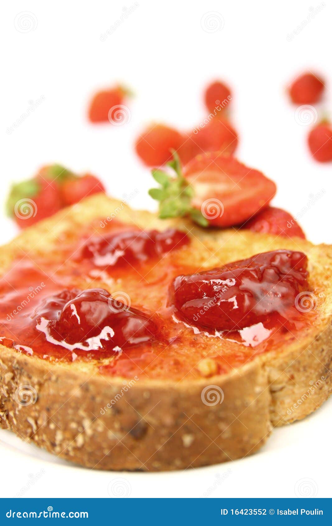Strawberry jam on toast stock photo. Image of ripe, breakfast - 16423552