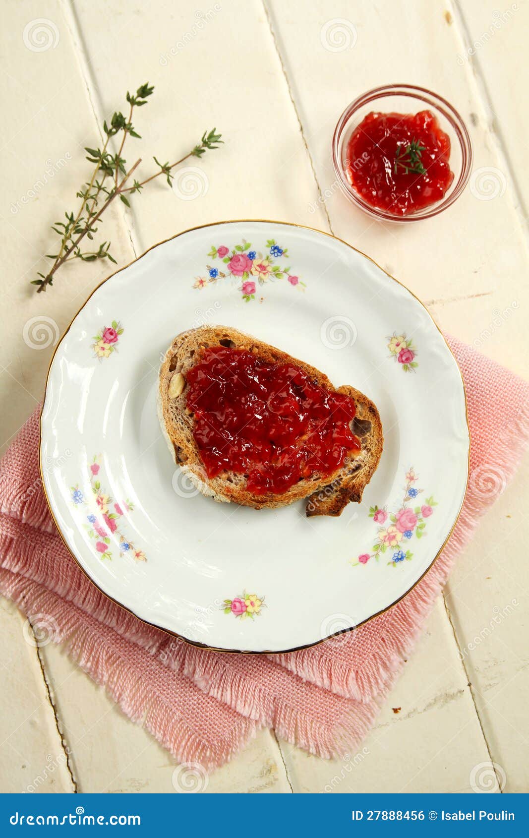 Strawberry jam on toast stock photo. Image of delicious - 27888456