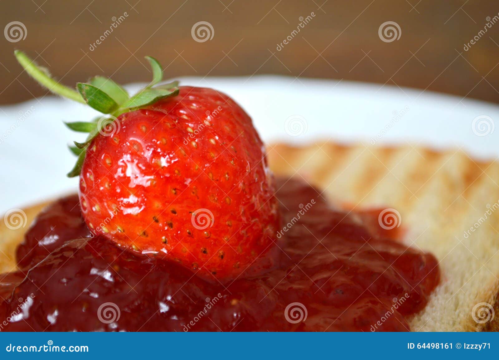 Strawberry jam on toast a stock image. Image of ingredient - 64498161
