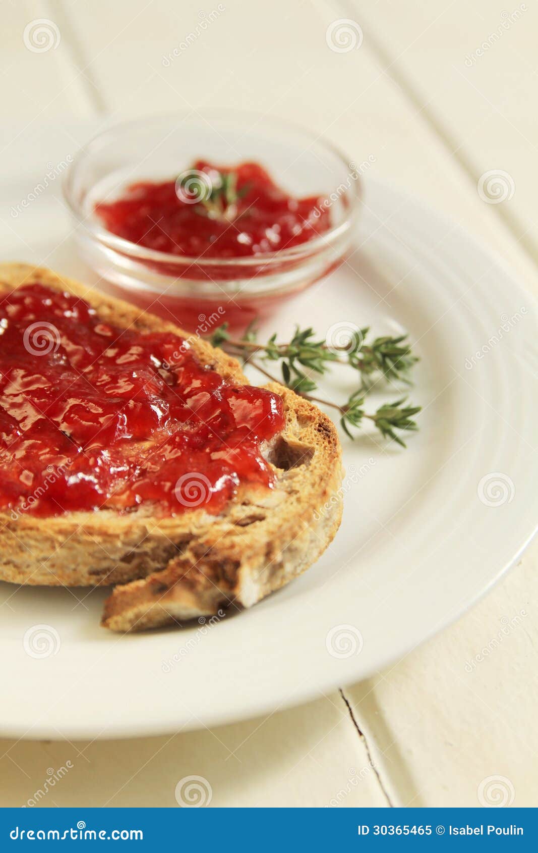 Strawberry jam on toast stock image. Image of nuts, environment - 30365465