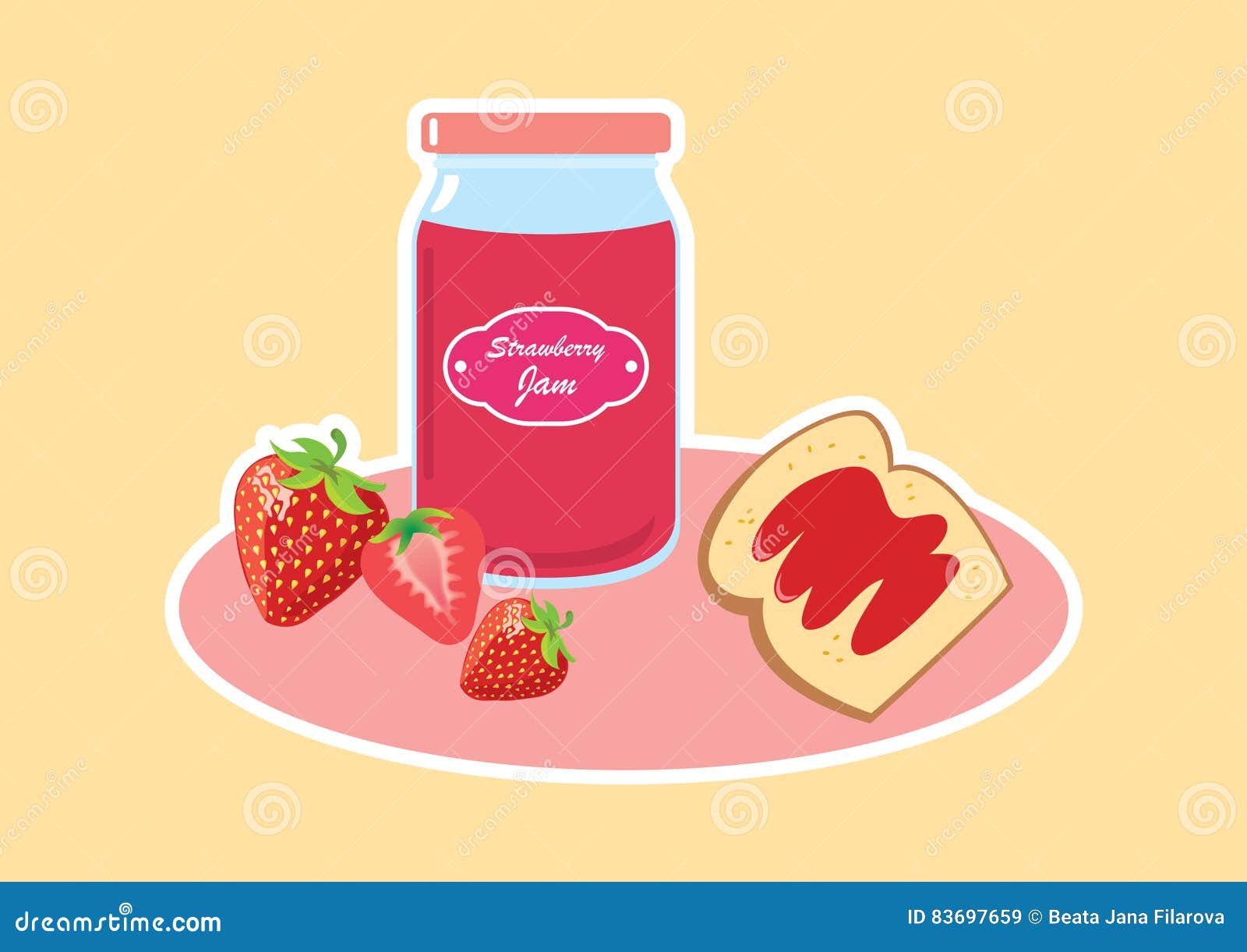 Strawberry Jam Vector Illustration Stock Vector - Illustration of ...