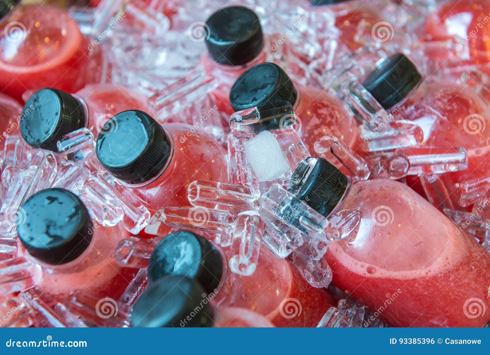 Strawberry Juice Bottle Ice Cold in the Icebox Stock Photo - Image of ...