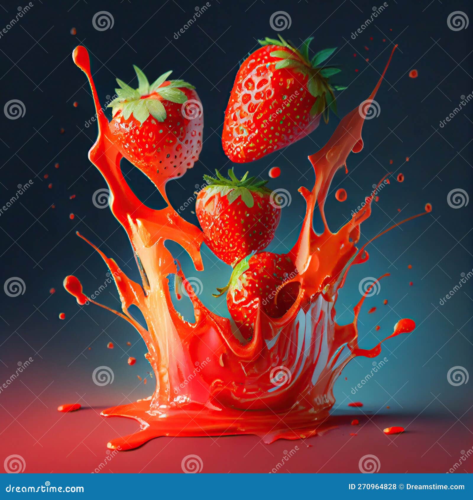 Strawberry in juice splash stock illustration. Illustration of ...
