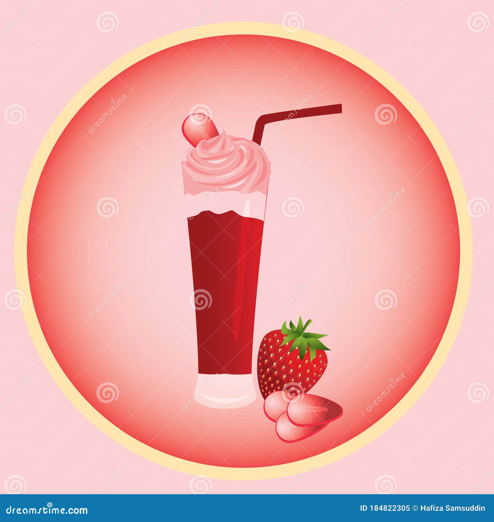 Strawberry Juice. Vector Illustration Decorative Background Design ...