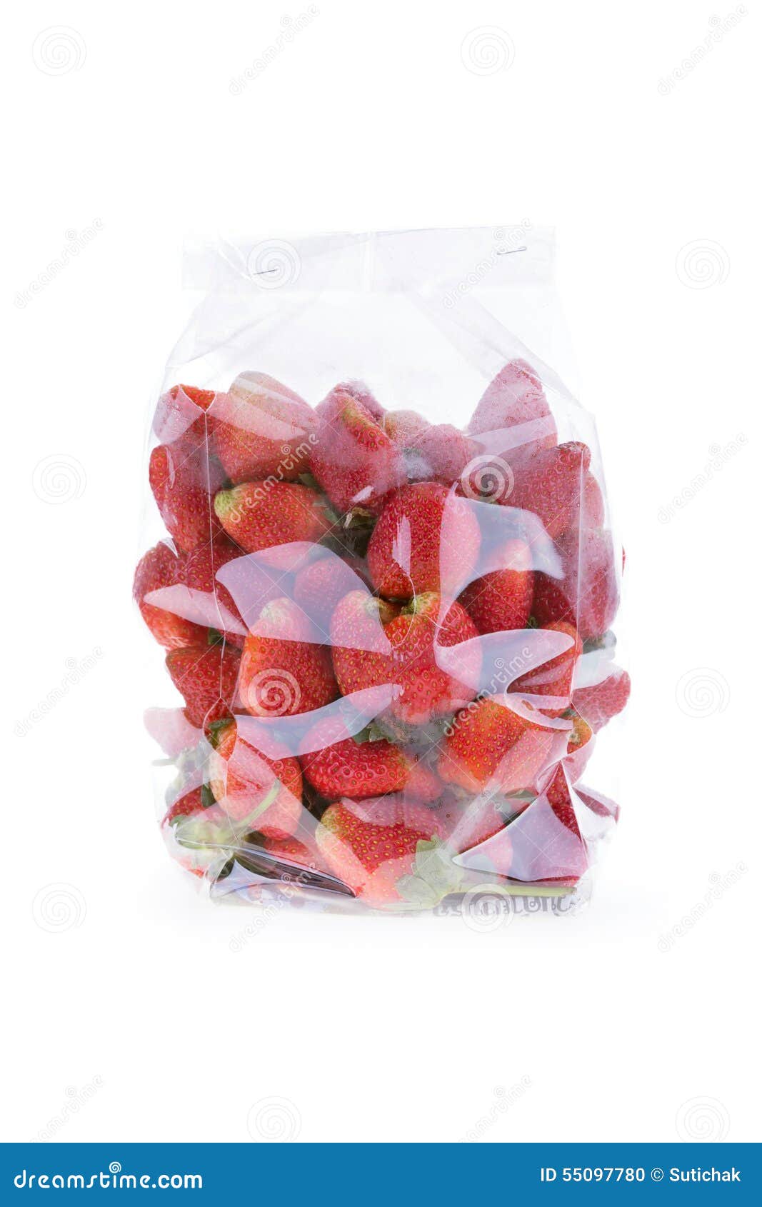 Strawberry Juicy Fruit in Plastic Bag Packaging Stock Photo - Image of ...