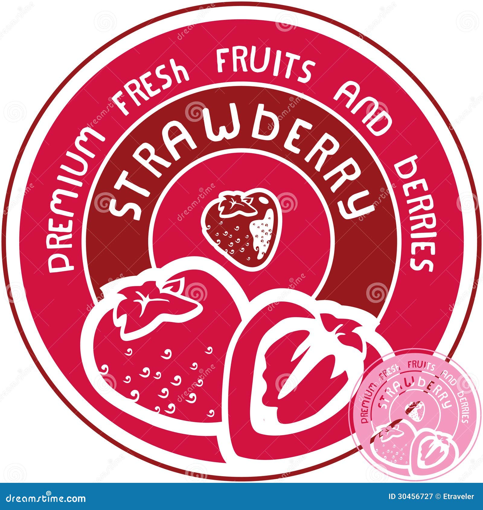 Strawberry label stock vector. Illustration of fruit - 30456727