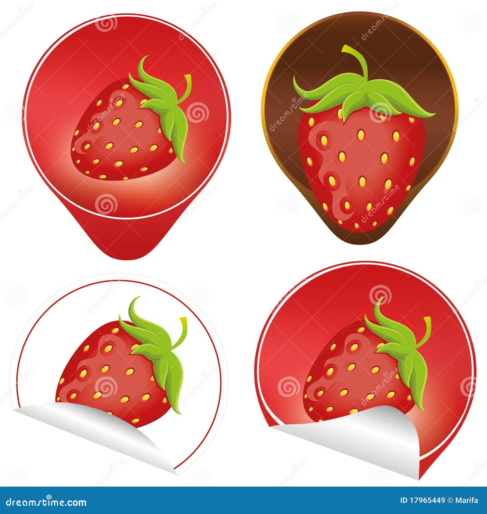 Strawberry labels stock vector. Illustration of milky - 17965449