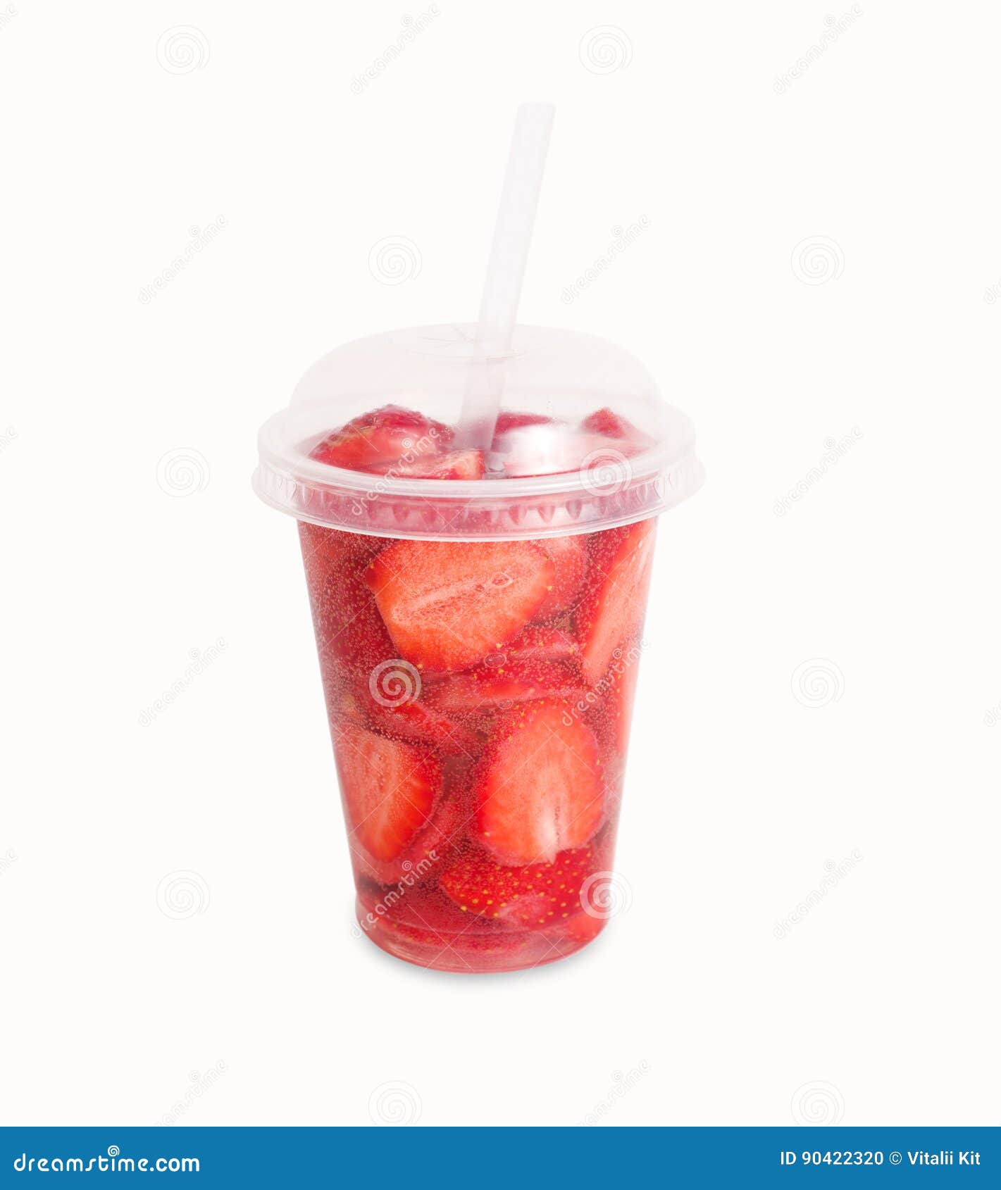 Strawberry Lemonade Isolated on White Background. Stock Photo - Image ...
