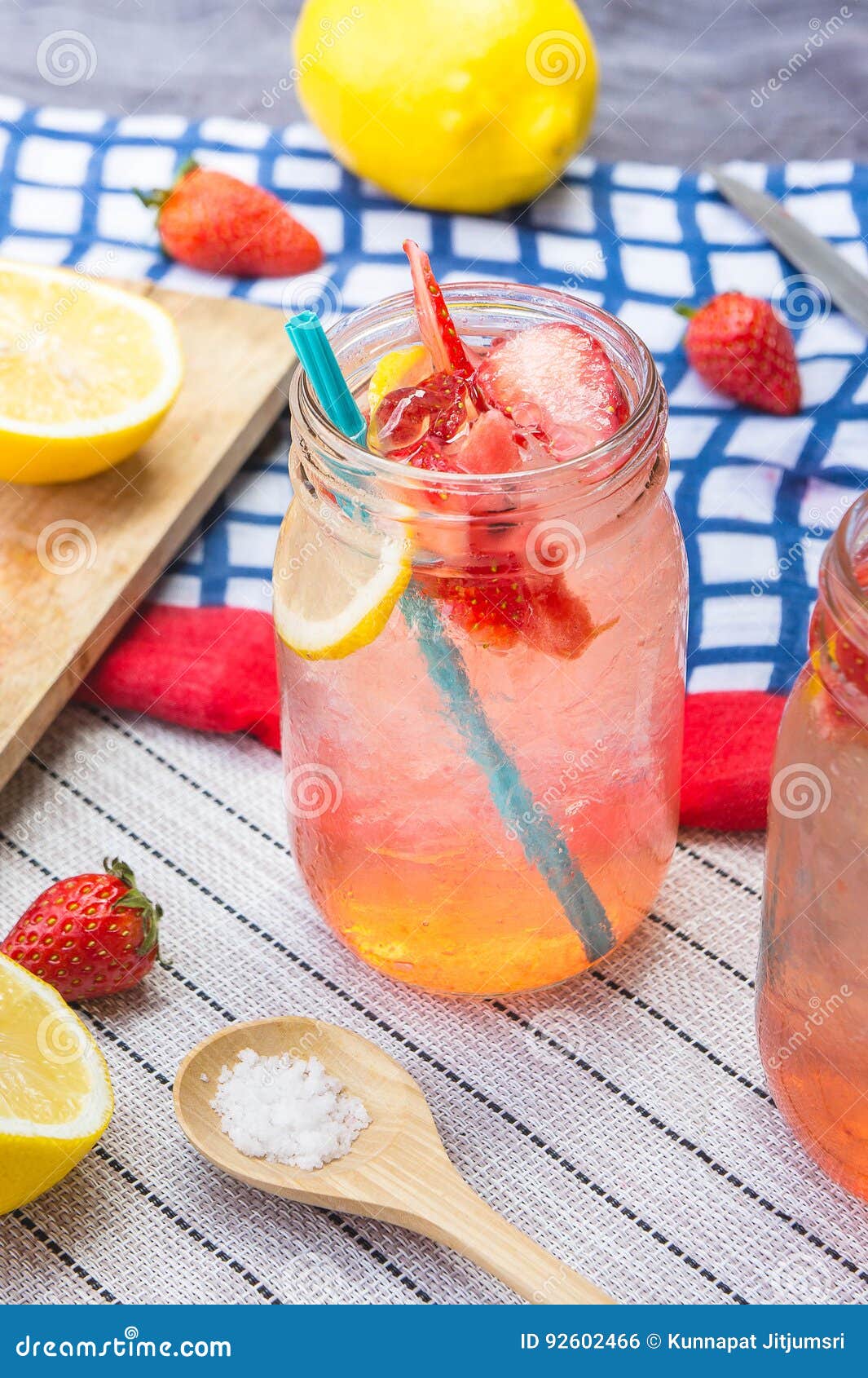 Strawberry Lemonade Soda Fruit Juice Stock Photo - Image of healthy ...