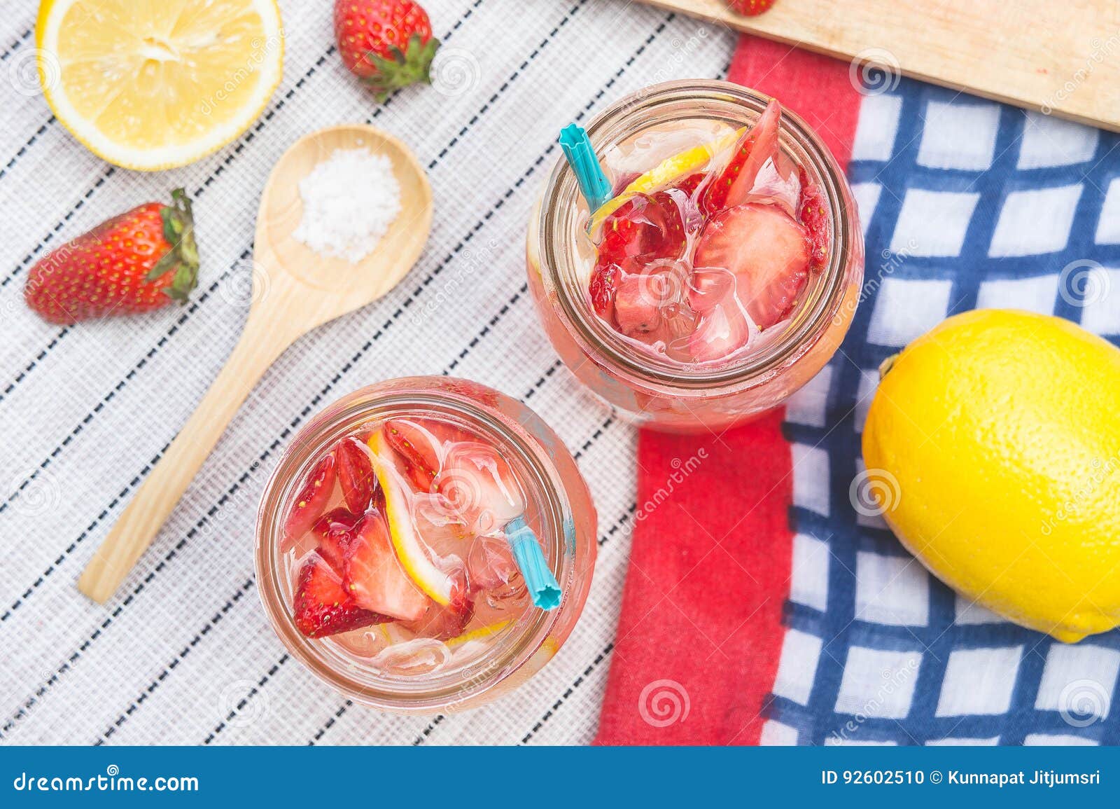 Strawberry Lemonade Soda Fruit Juice Stock Photo - Image of homemade ...