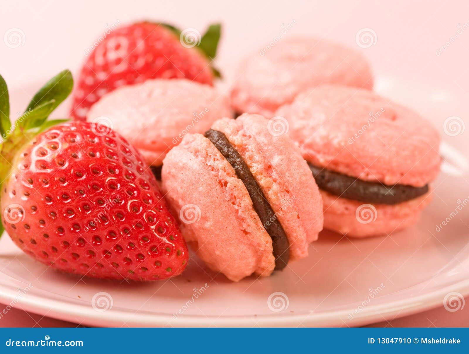 Strawberry Macaroons stock photo. Image of chocolate - 13047910