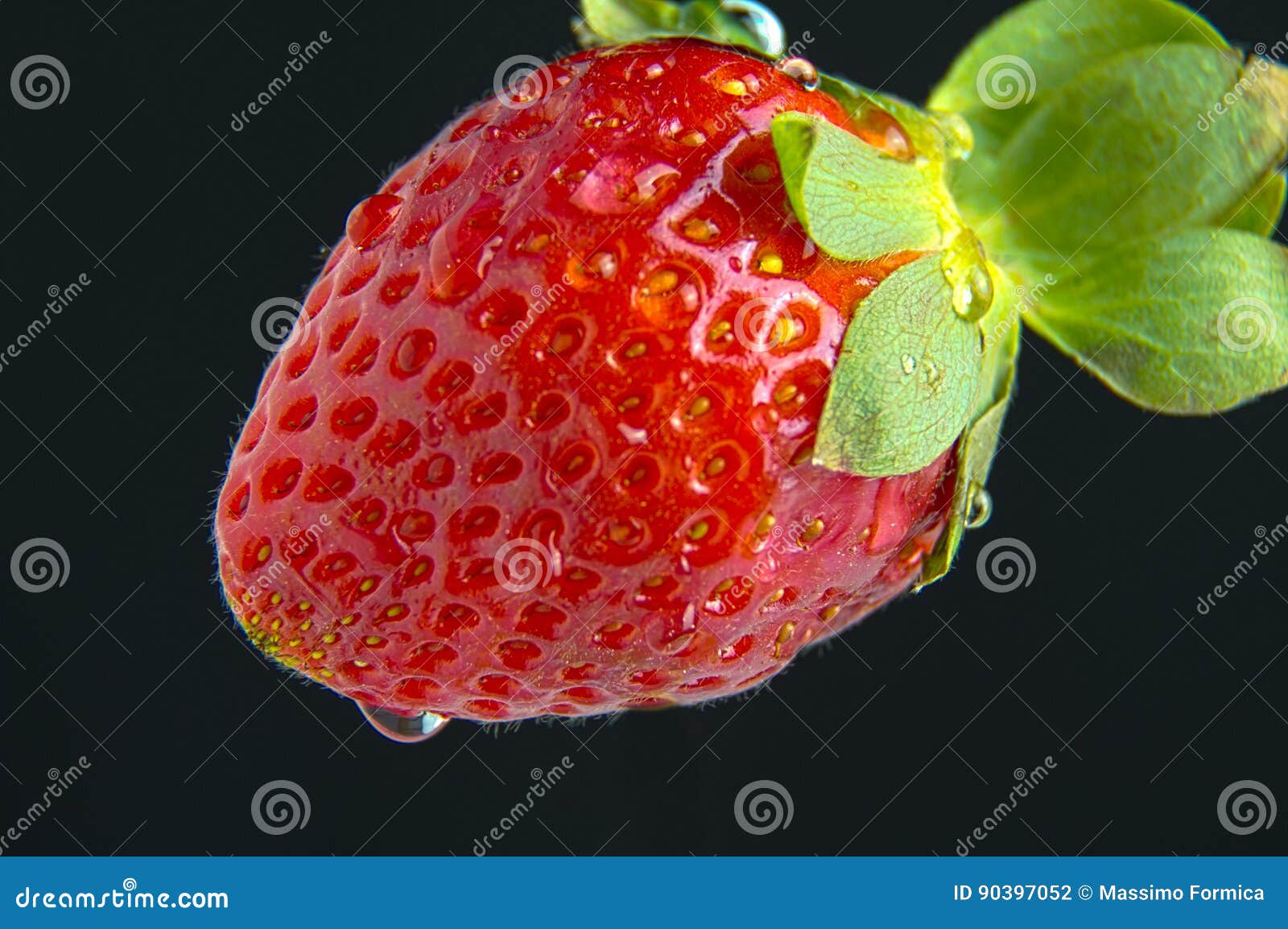 A Strawberry macro stock photo. Image of fruitage, delicacy - 90397052