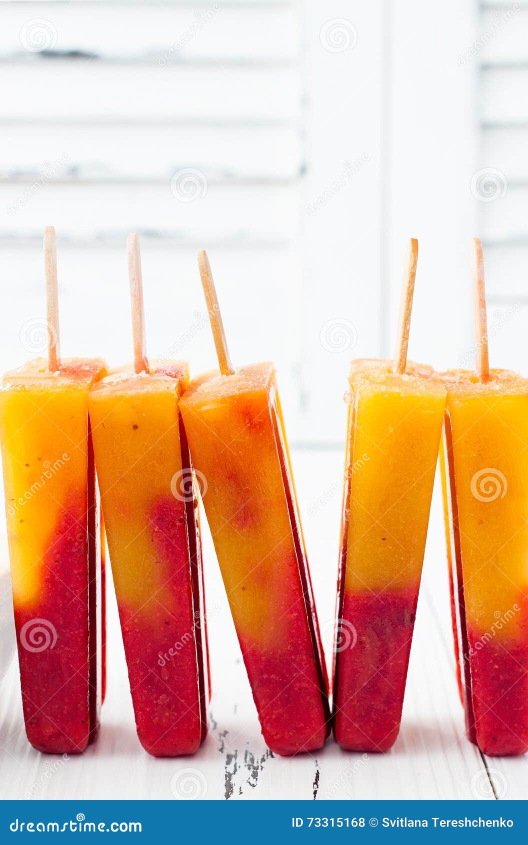 Strawberry Mango Popsicles - Ice Pops - Paletas. Stock Photo - Image of ...