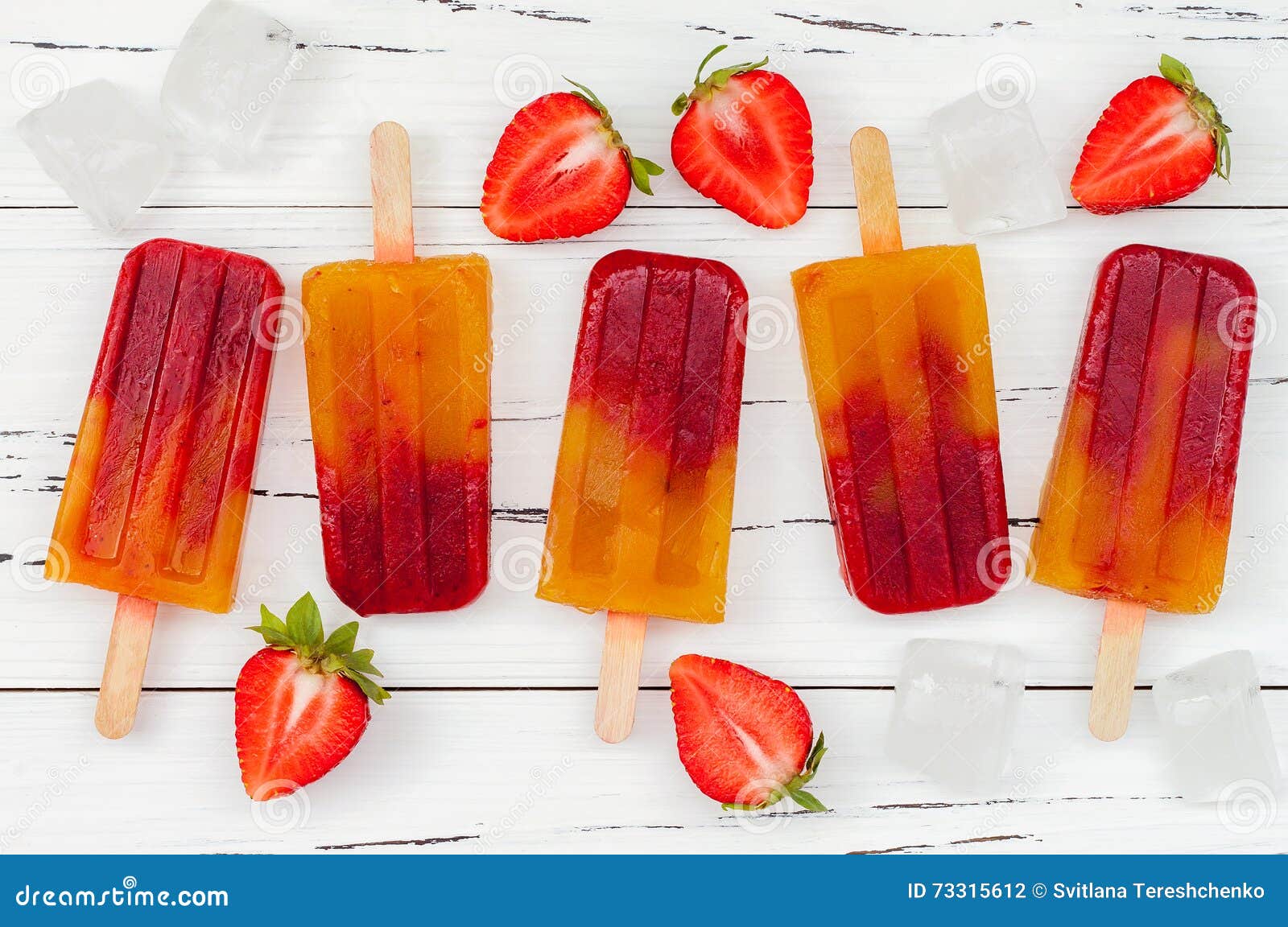 Strawberry Mango Popsicles - Ice Pops - Paletas. Stock Photo - Image of ...