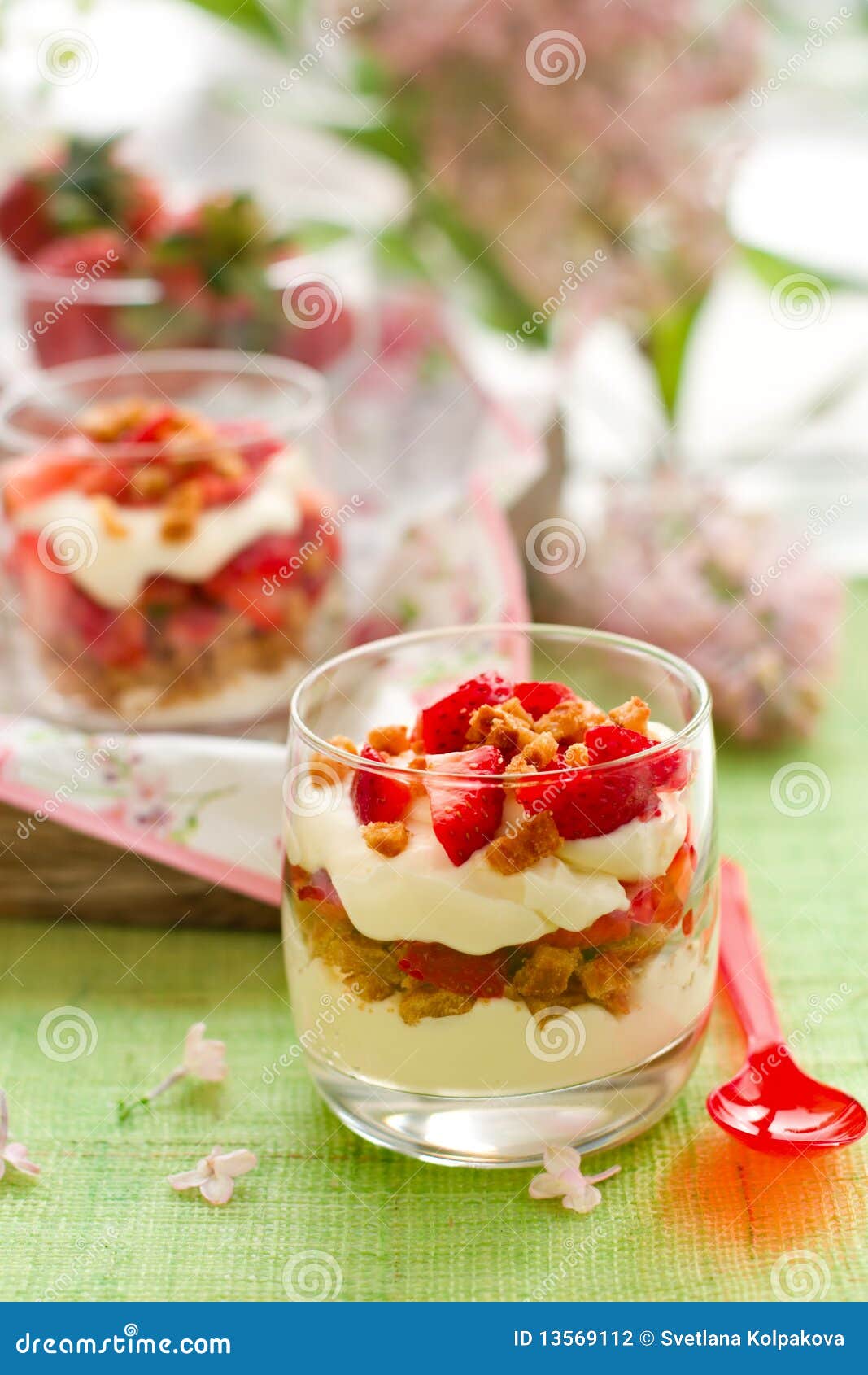 Strawberry and Mascarpone Trifle Stock Photo - Image of dessert ...