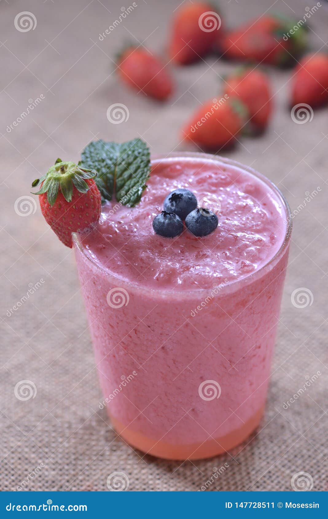 Strawberry Milk Shake Juice Stock Image - Image of blender, fruit ...