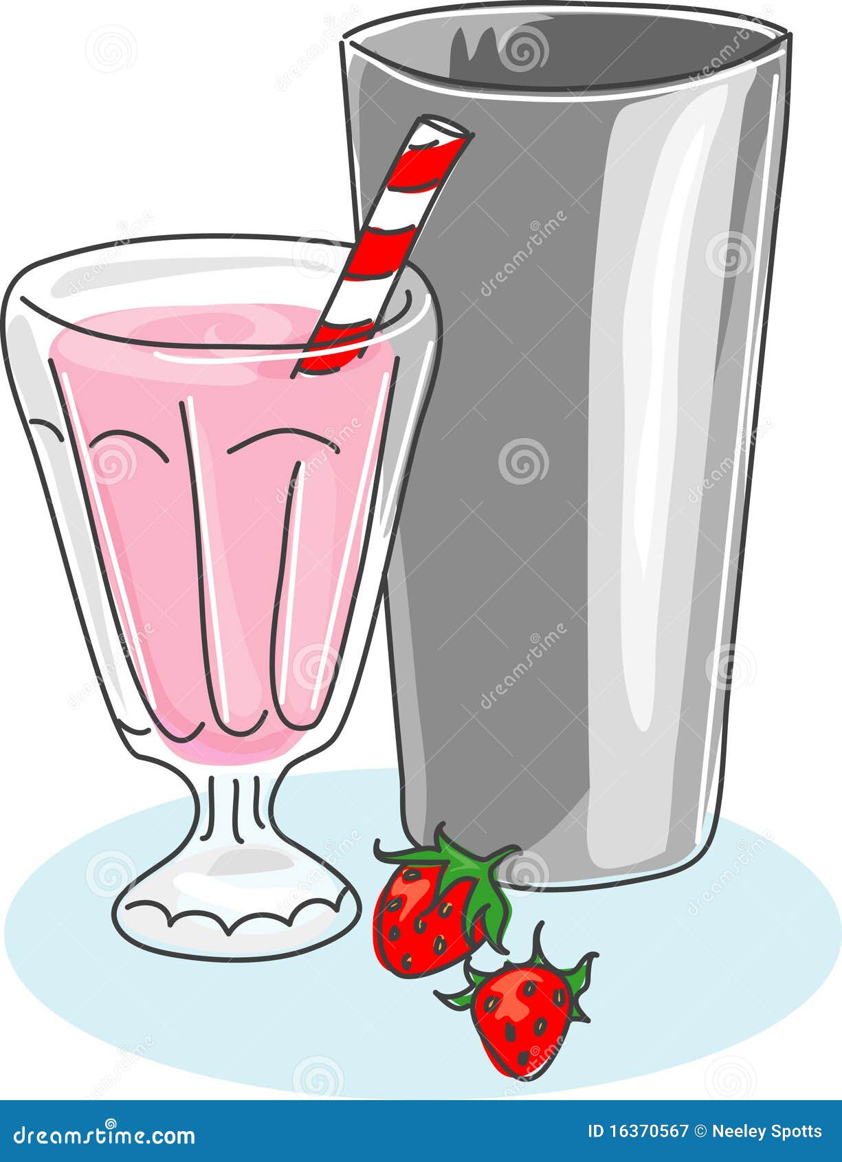 Strawberry Milkshake Cartoon Vector | CartoonDealer.com #16370567
