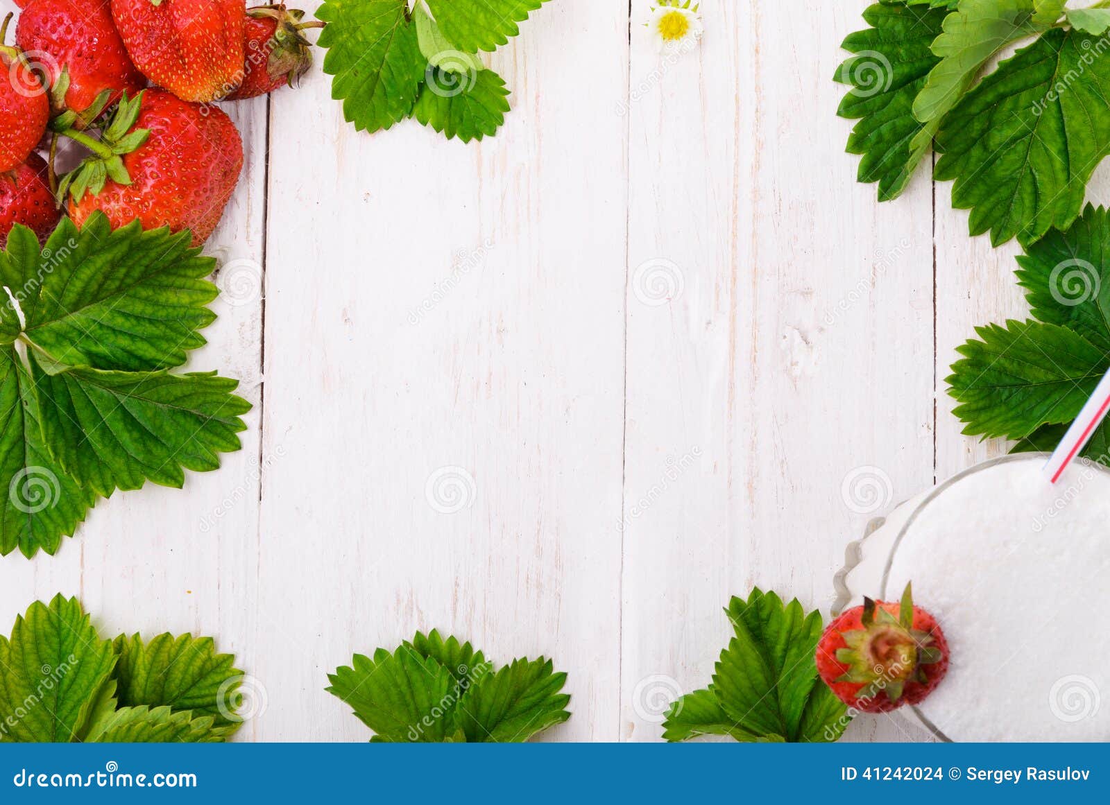 Strawberry Milkshake. Frame. Stock Photo - Image of shake, strawberries ...