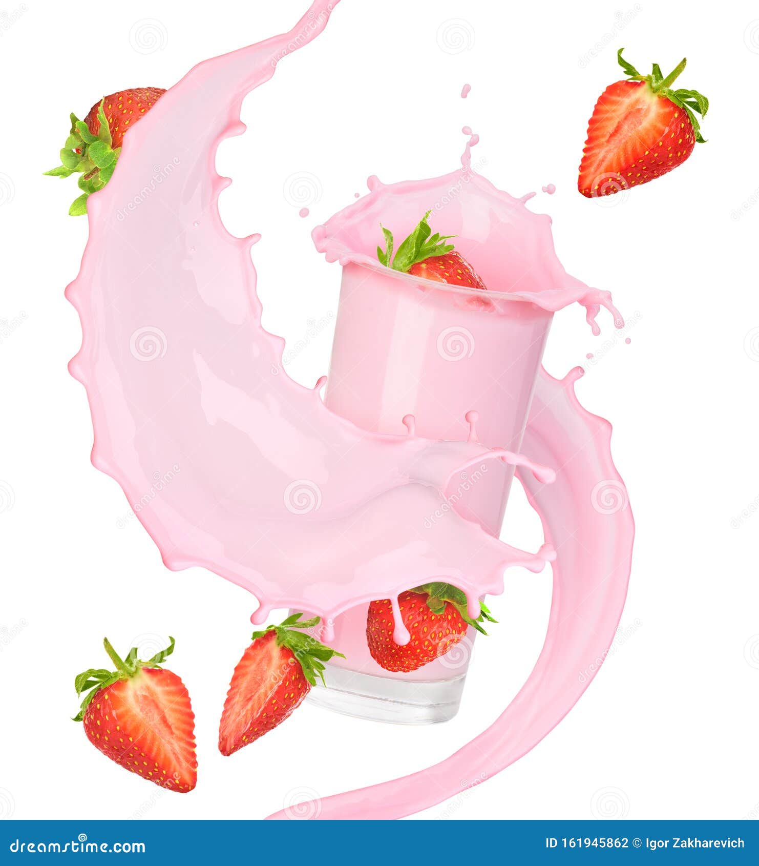 Strawberry Milkshake with Splash Stock Photo - Image of macro ...