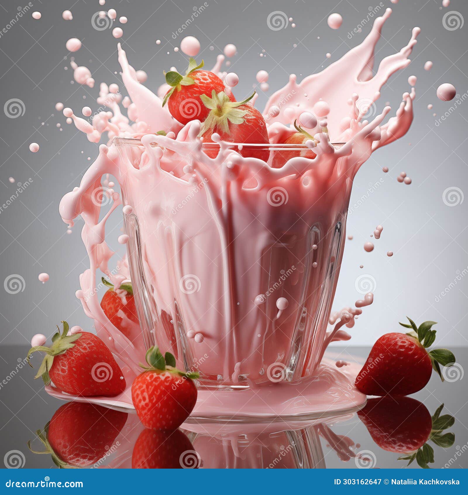 Strawberry Milkshakes with Splashes Stock Image - Image of breakfast ...