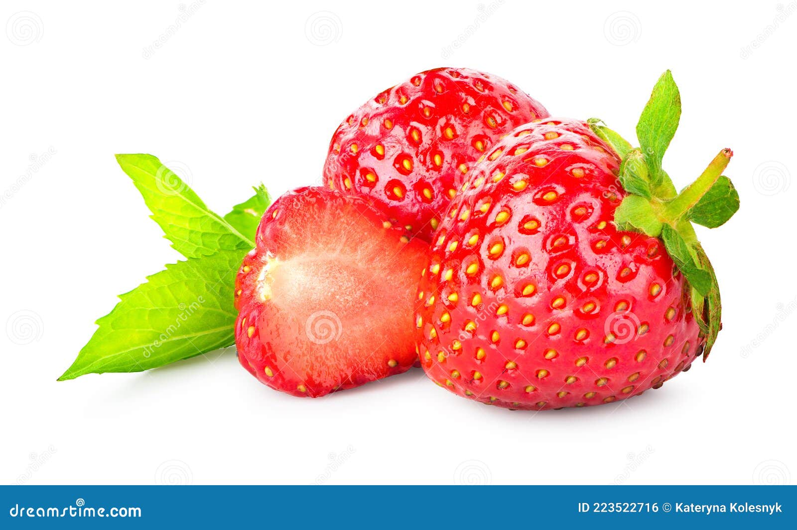 Strawberry and mint stock photo. Image of healthy, berry - 223522716