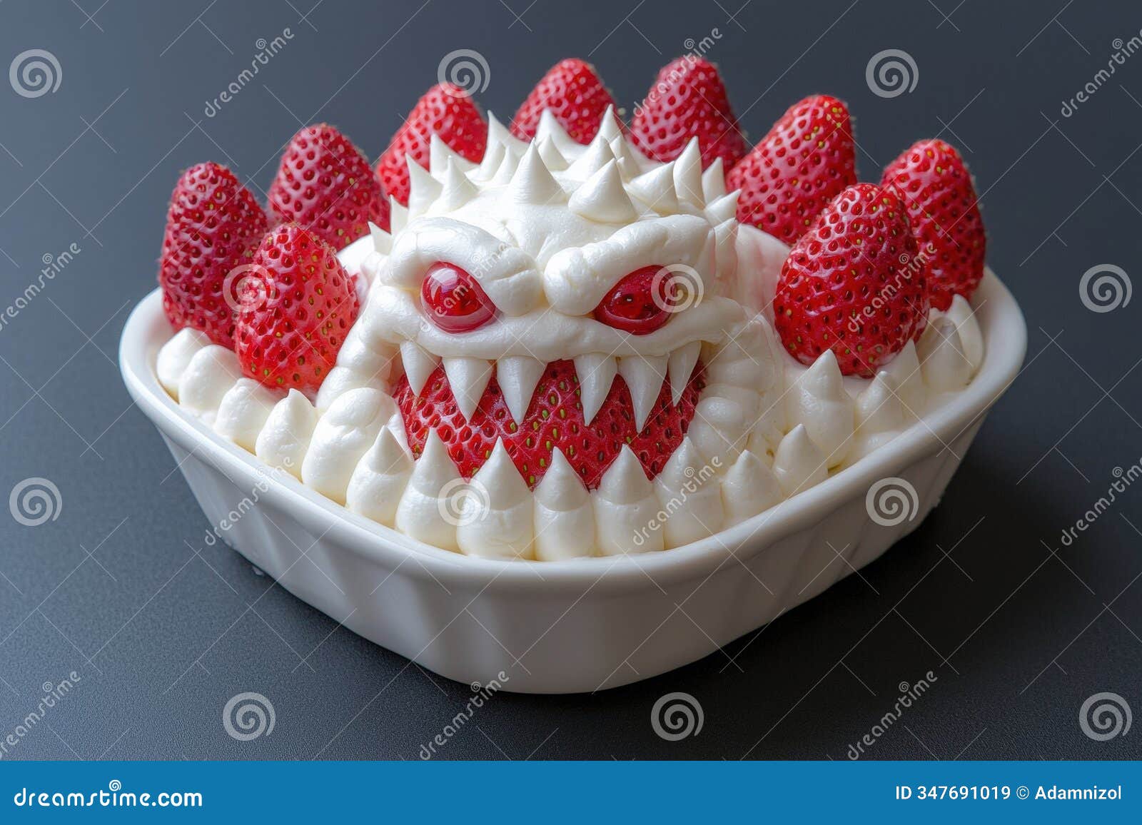 Strawberry Monster GMO Mutant Pattern Seamless. Angry Berry With Teeth ...