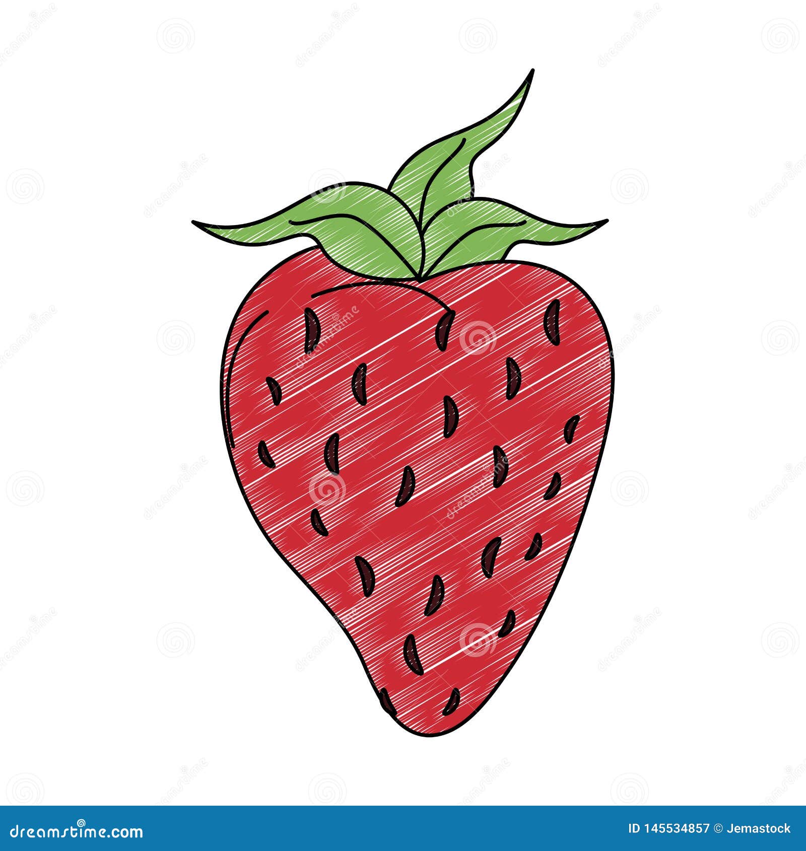 Strawberry Natural Fruit Scribble Stock Vector - Illustration of draw ...