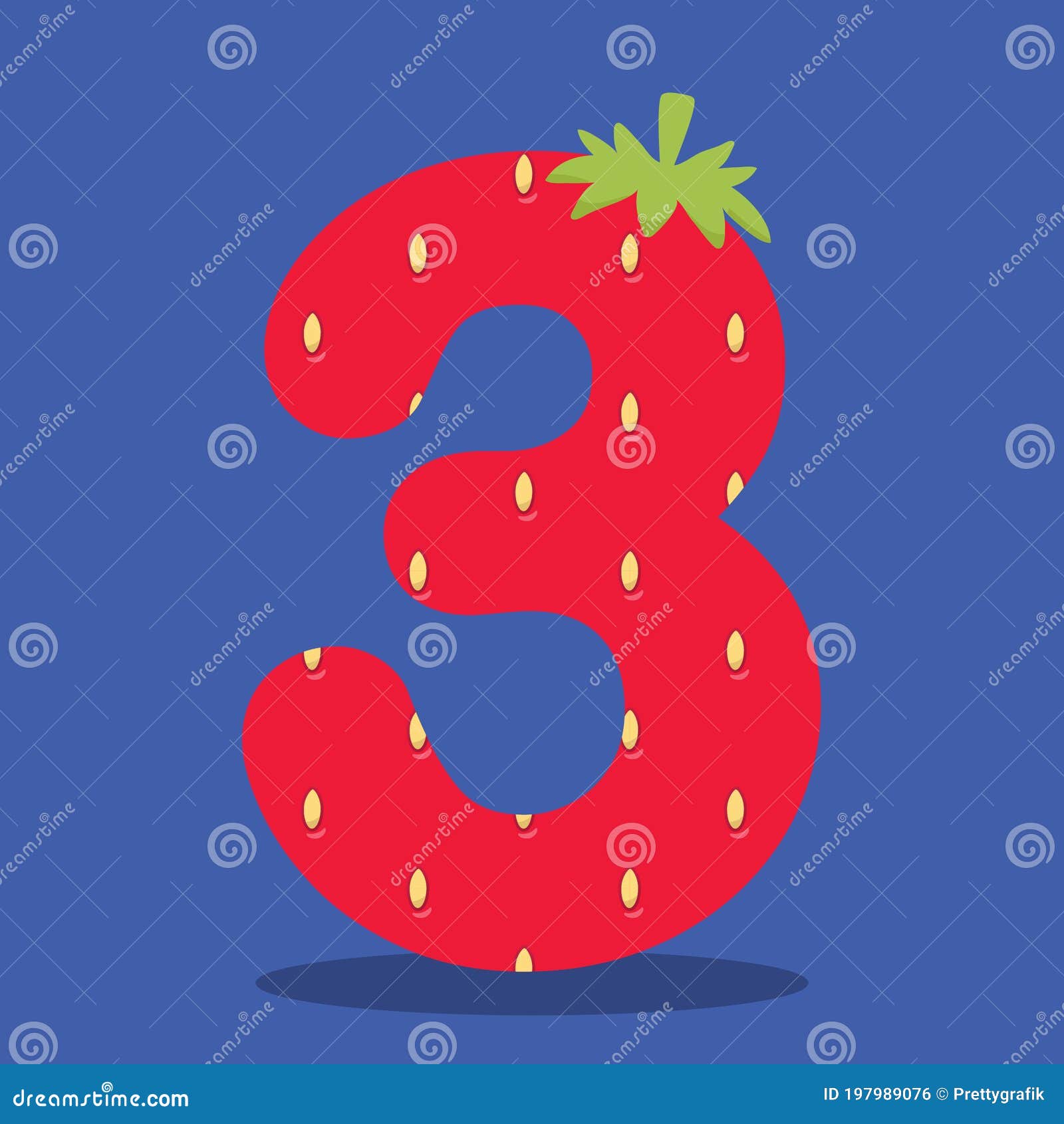 STRAWBERRY NUMBERS 03 stock vector. Illustration of graphic - 197989076